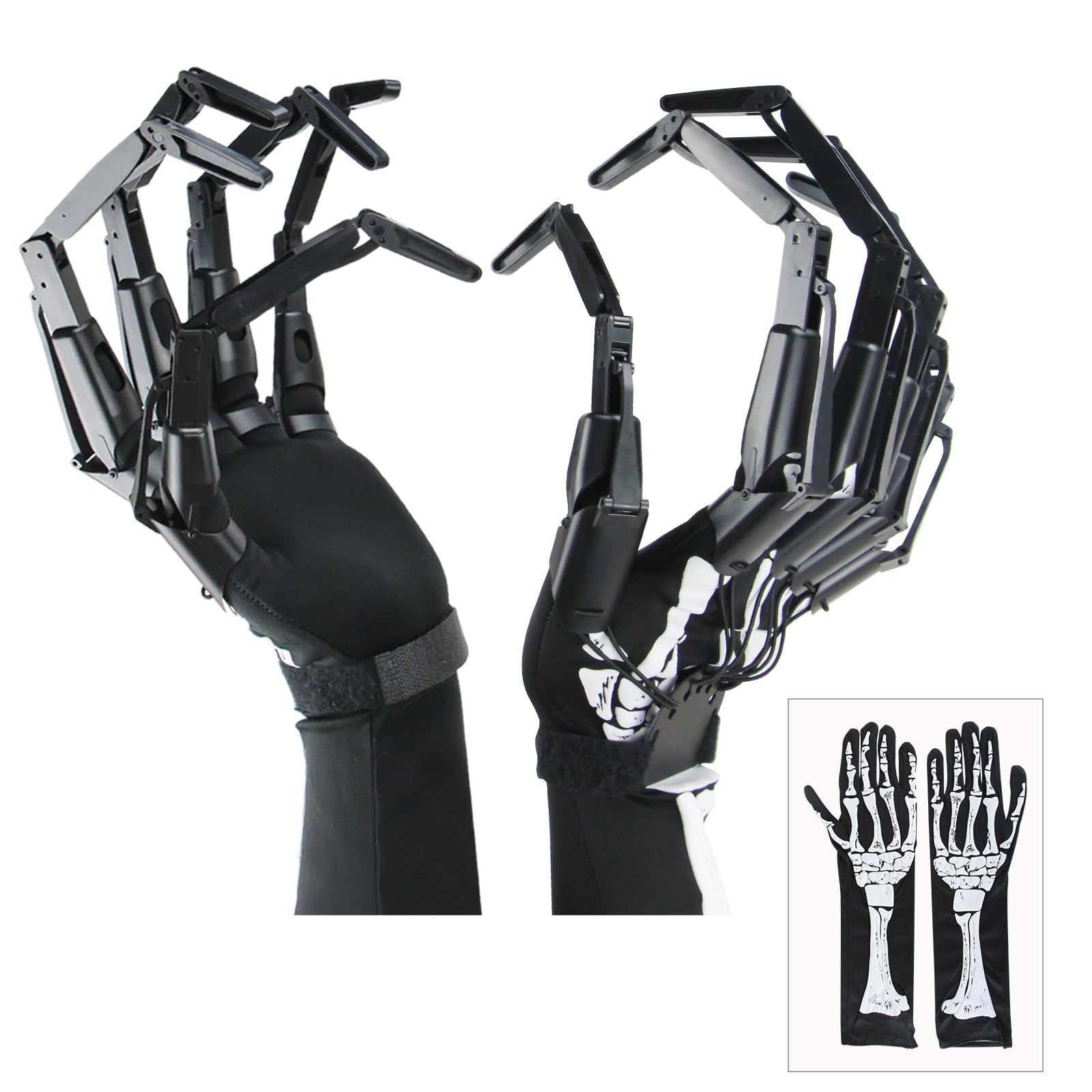 Amazon.com: Halloween Articulated Fingers with Skeleton Gloves ...