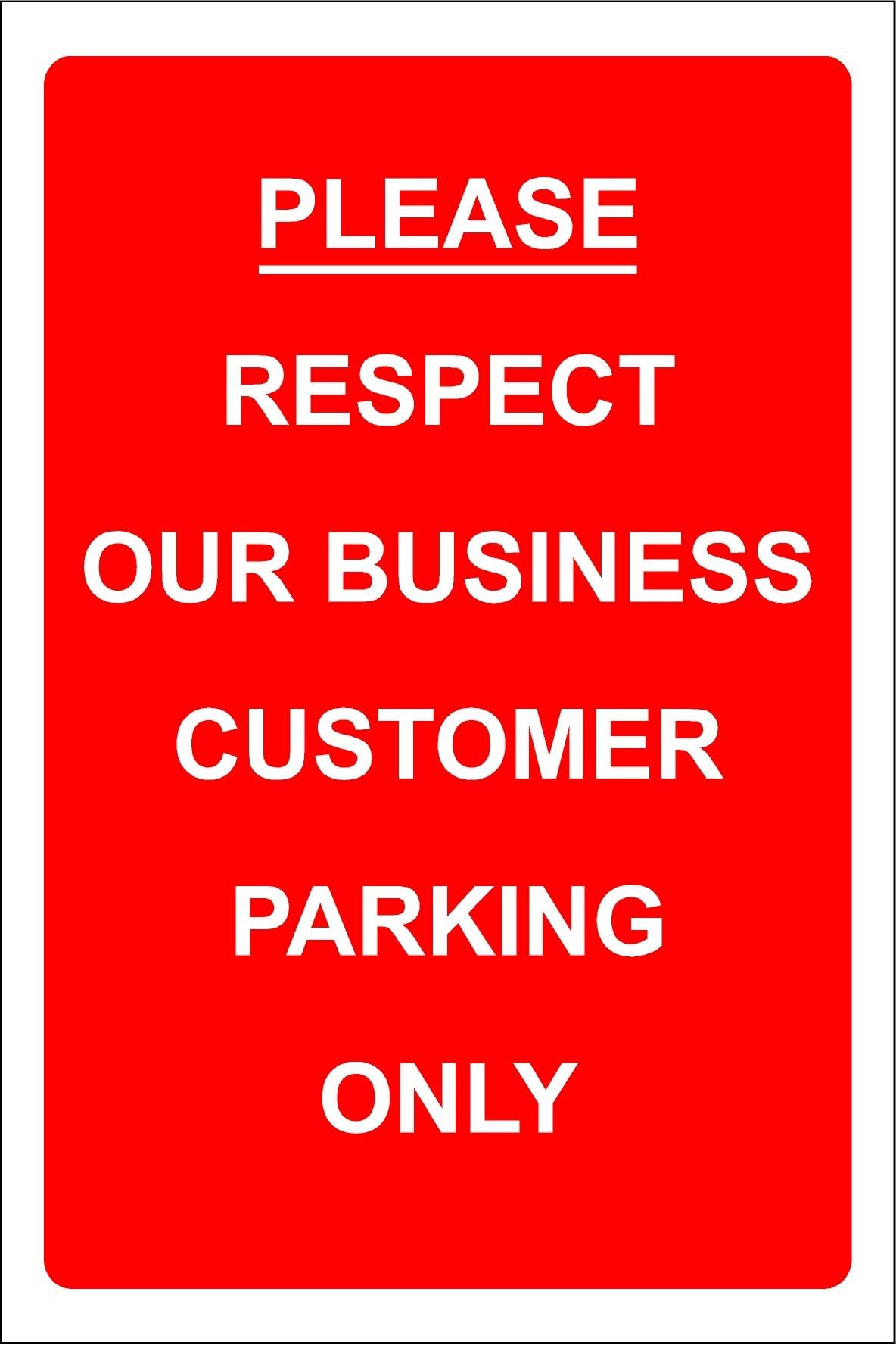 Customer parking only Safety sign - 1.2mm Rigid plastic 300mm x 200mm ...