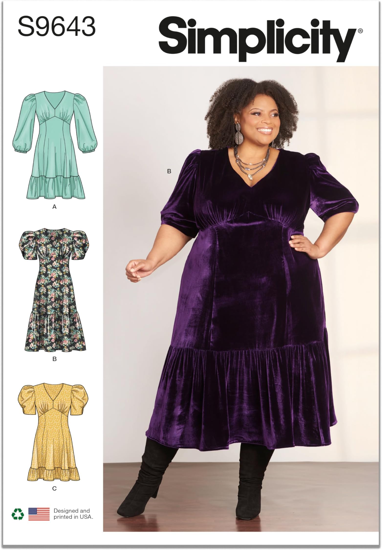 Amazon.com: Simplicity Women's Dress Sewing Pattern Kit, Code S9643 ...