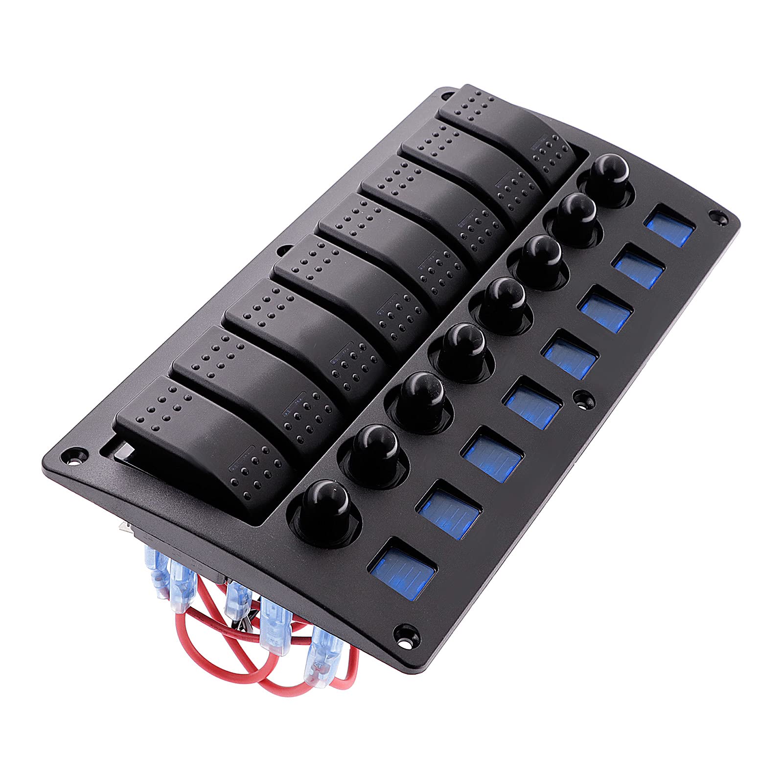 Snapklik.com : 8 Gang Marine Switch Panel, Boat Rocker Switch Panel ...