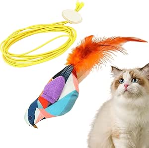 Chirping Bird Cat Toy - Realistic Chirping Flying Animal,with Rope ...