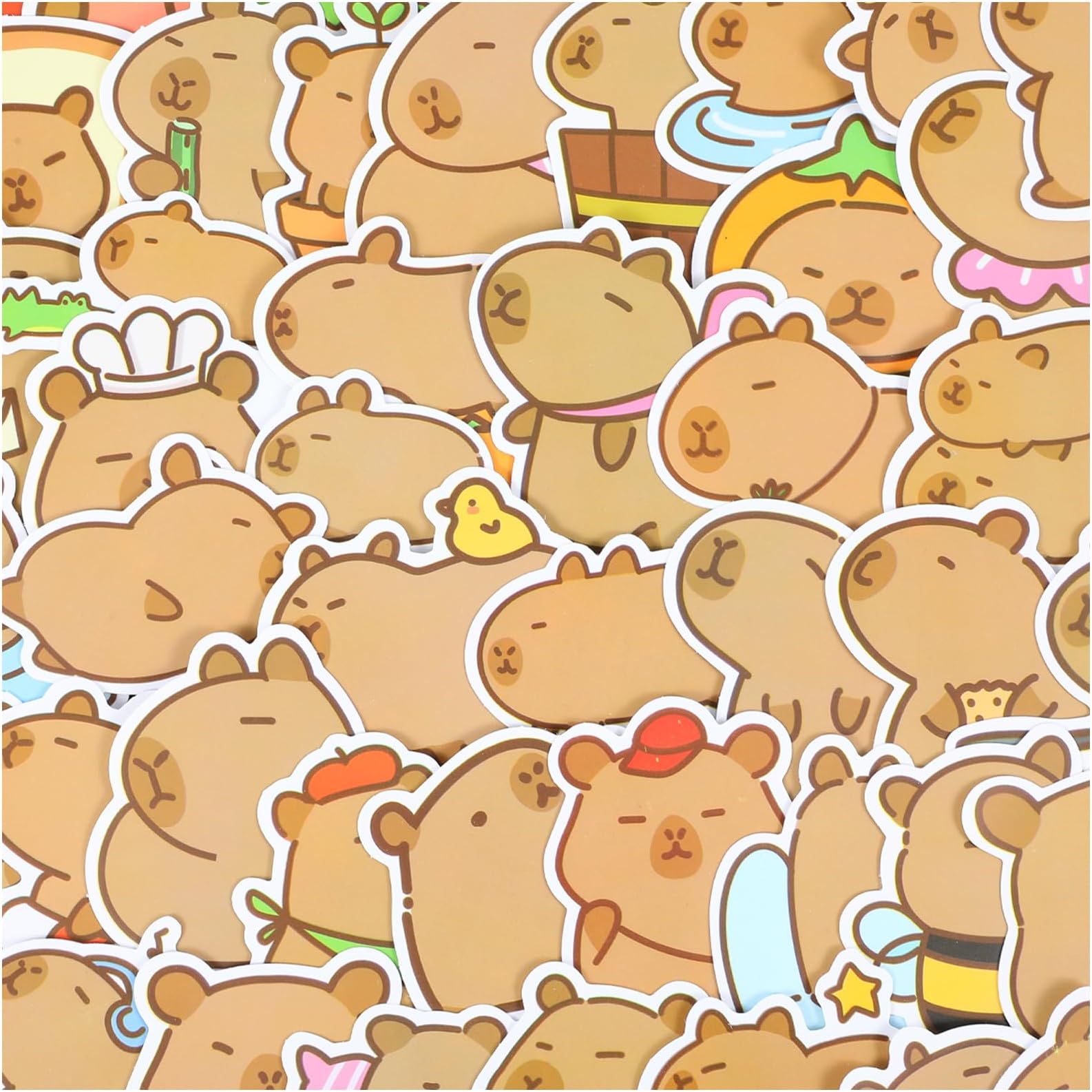 DKDDSSS 100 PCS Capybara Stickers, Capybara Graffiti Stickers ...