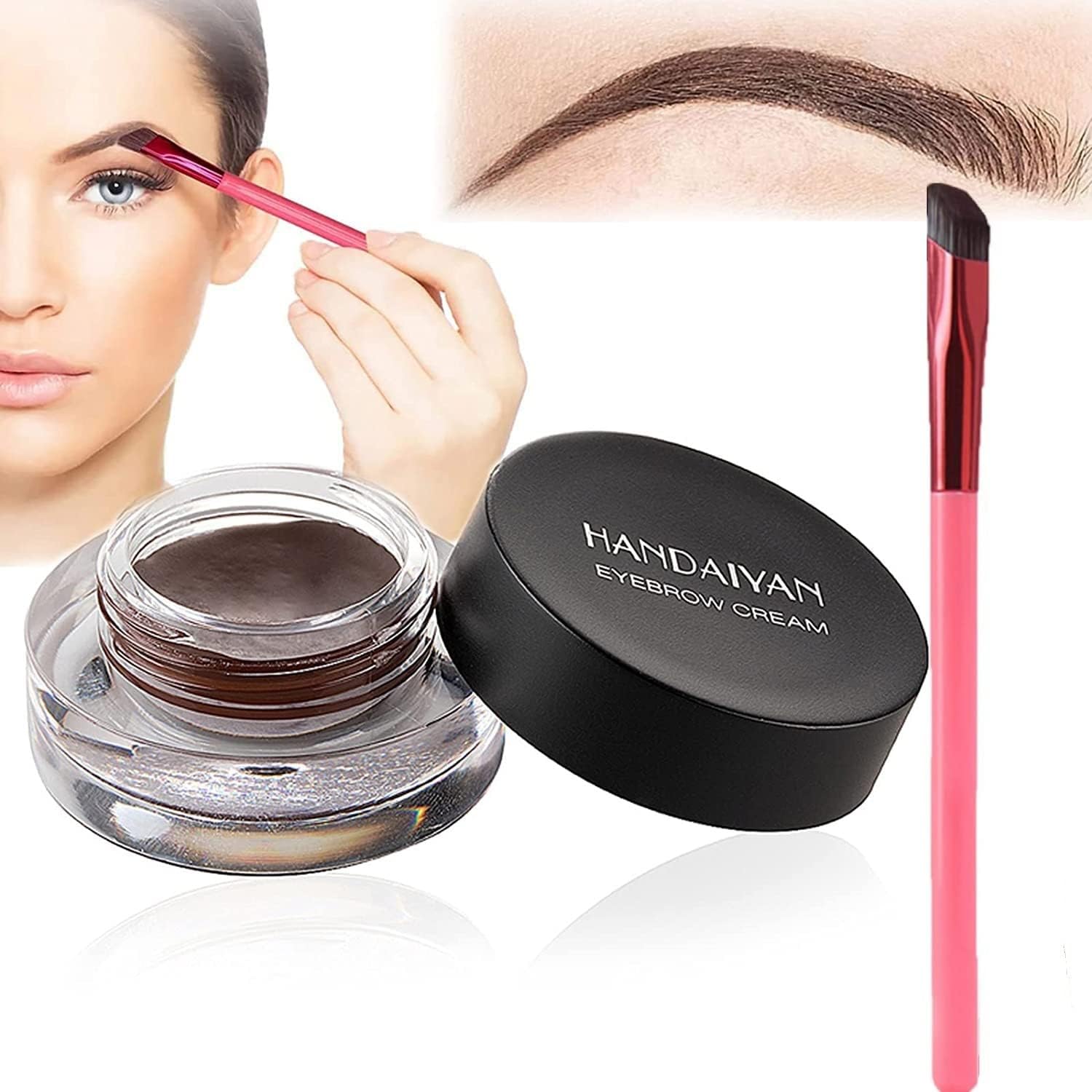 Lápiz de Cejas, Gel para Cejas 4D Hair Stroke Brow Stamp Brush Set ...