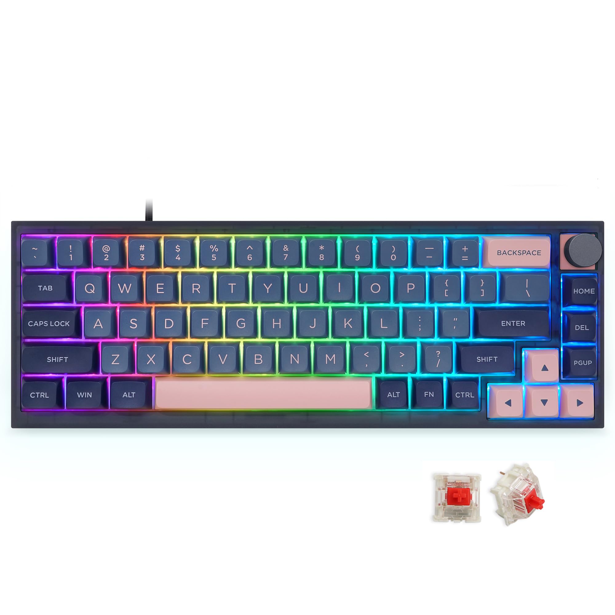 Molgriaskyloong Gk68 68 Key Rgb Backlit Gaming Keyboard With Dark ...