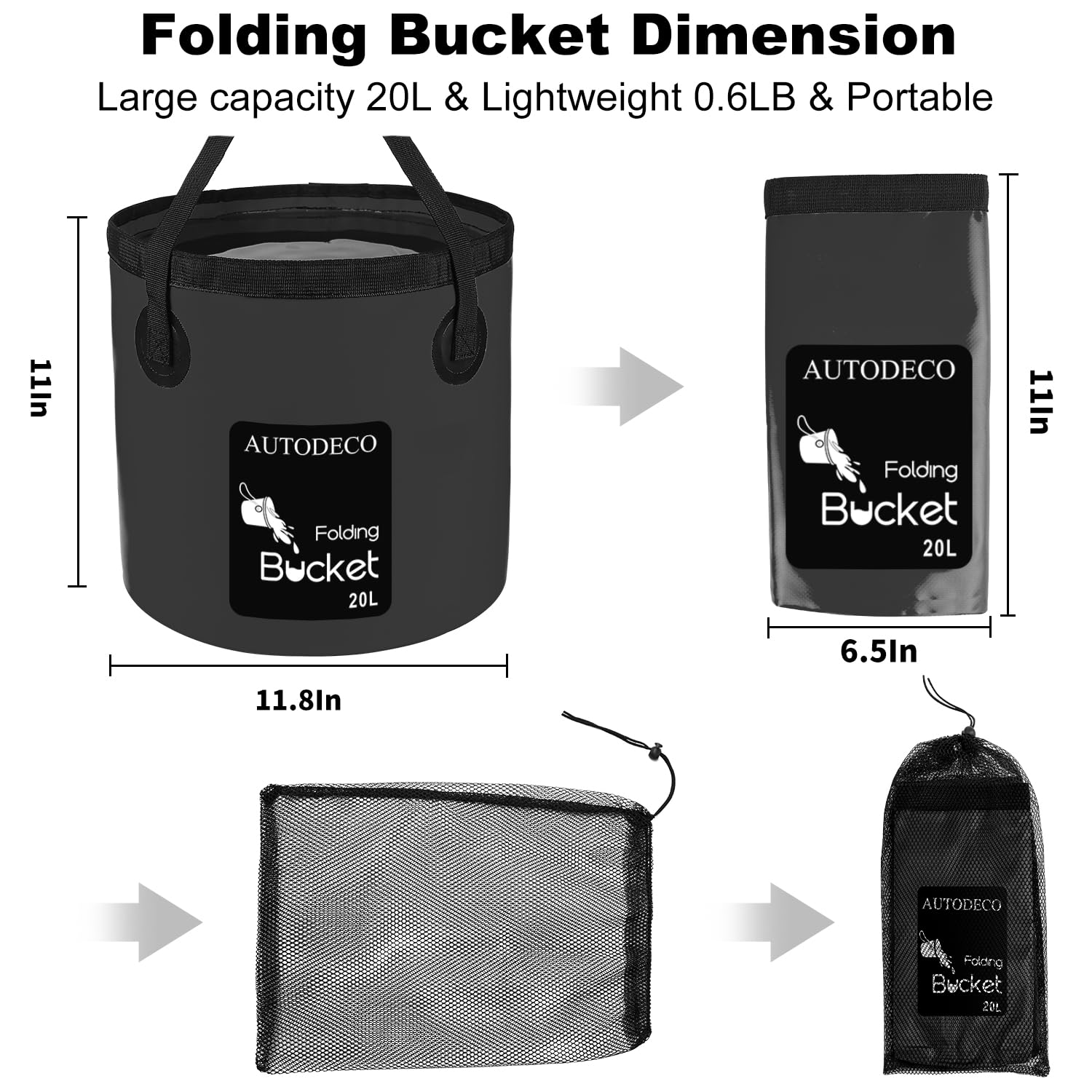 Snapklik.com : 5 Gallon Collapsible Bucket 2 Pack Water Container ...