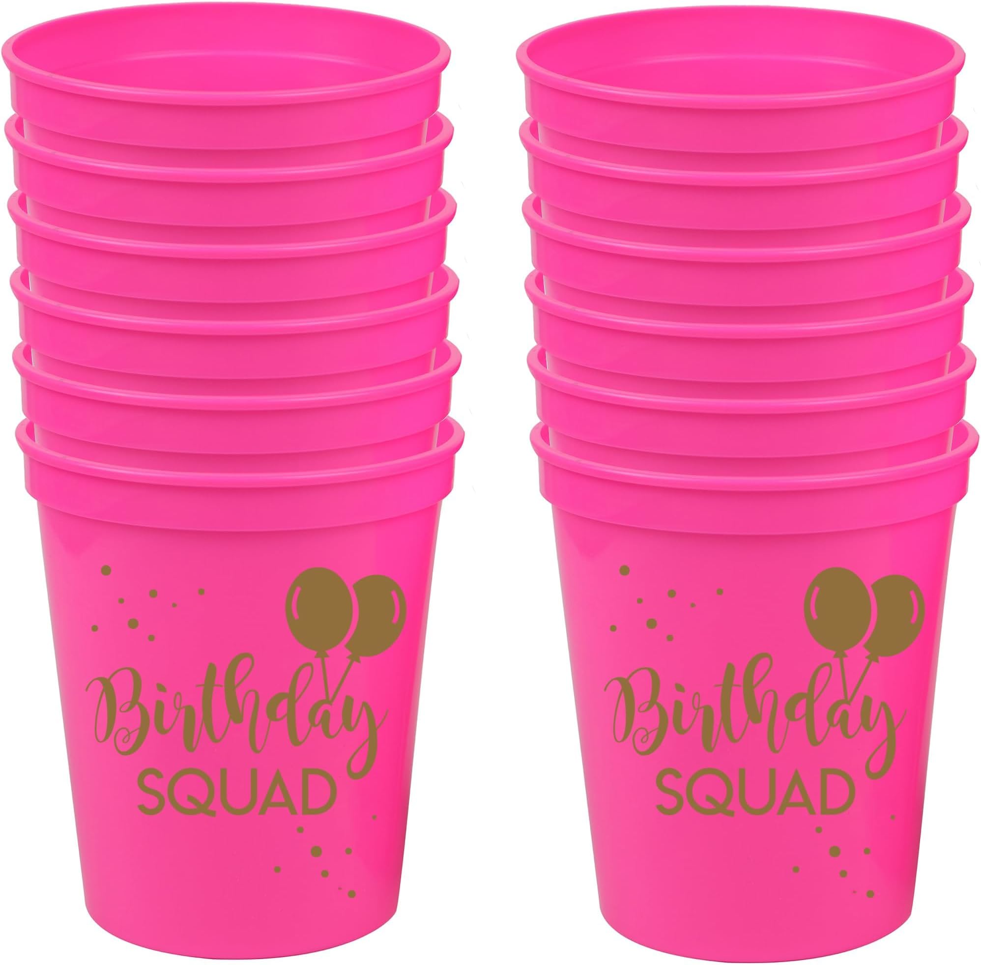 Amazon.com: 24 Pcs Glow Pink 21st Birthday Party Cups,Happy 21st ...