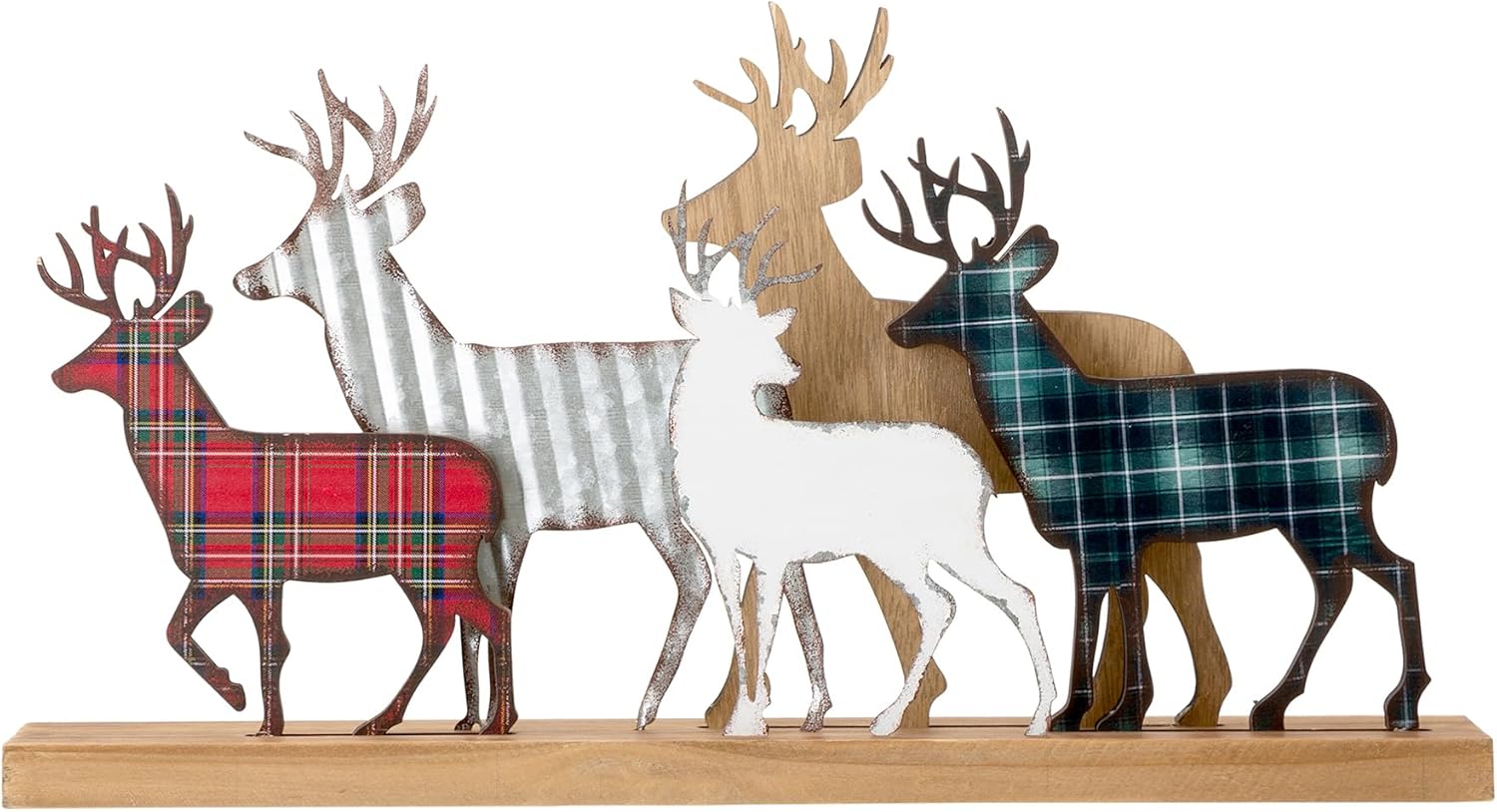 Amazon.com: Glitzhome 18" L Reindeer Table Centerpiece Decoration for ...