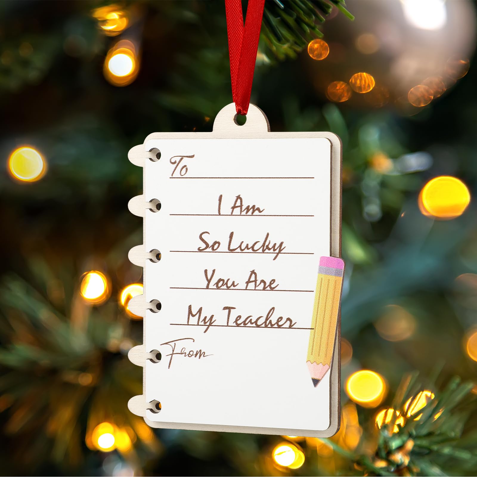 Amazon.com: Personalized Teacher Ornaments, 3D Wood Notebook Shape ...