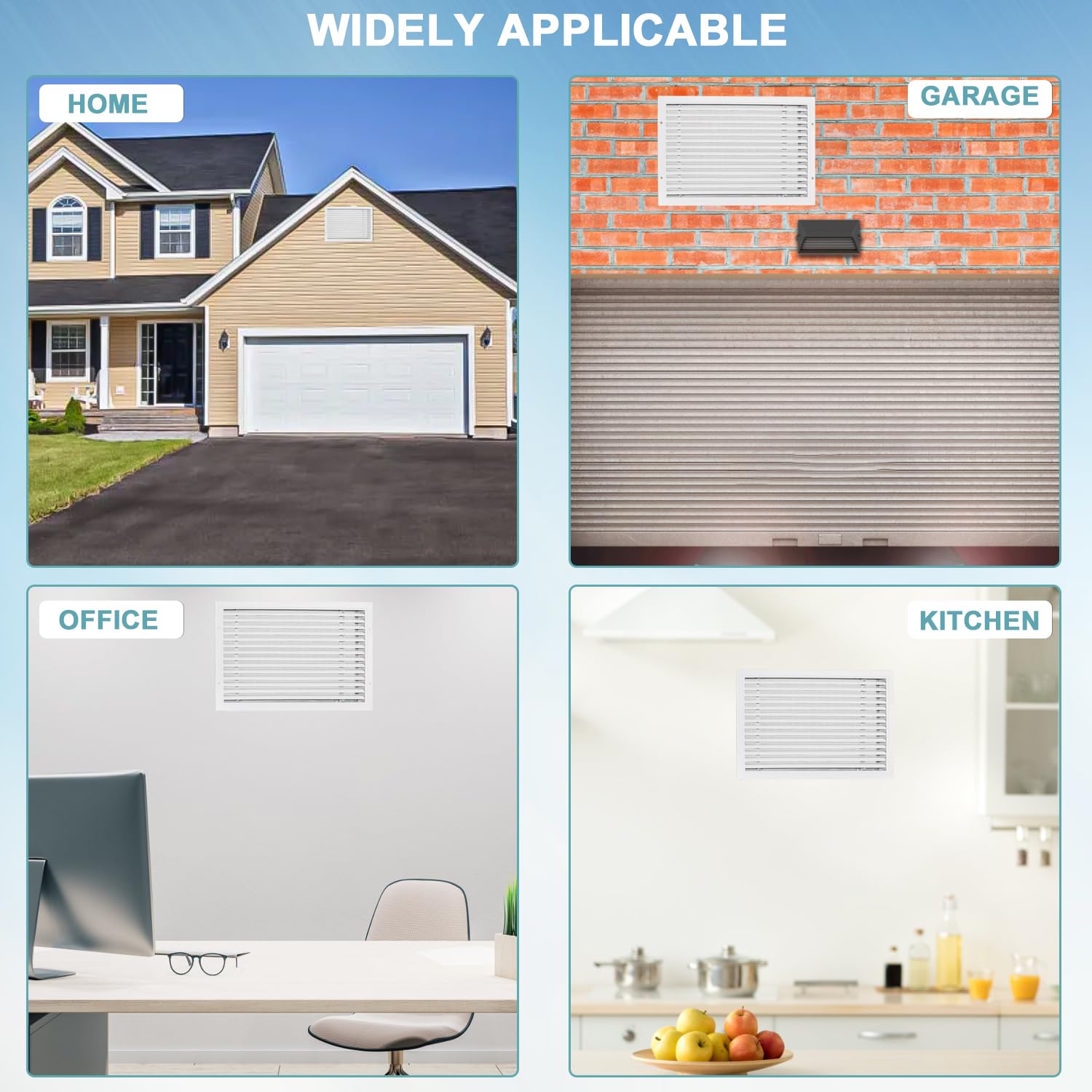 Snapklik.com : Gable Vents, 18 X12 Inch Aluminum Alloy Wall Vents Attic ...