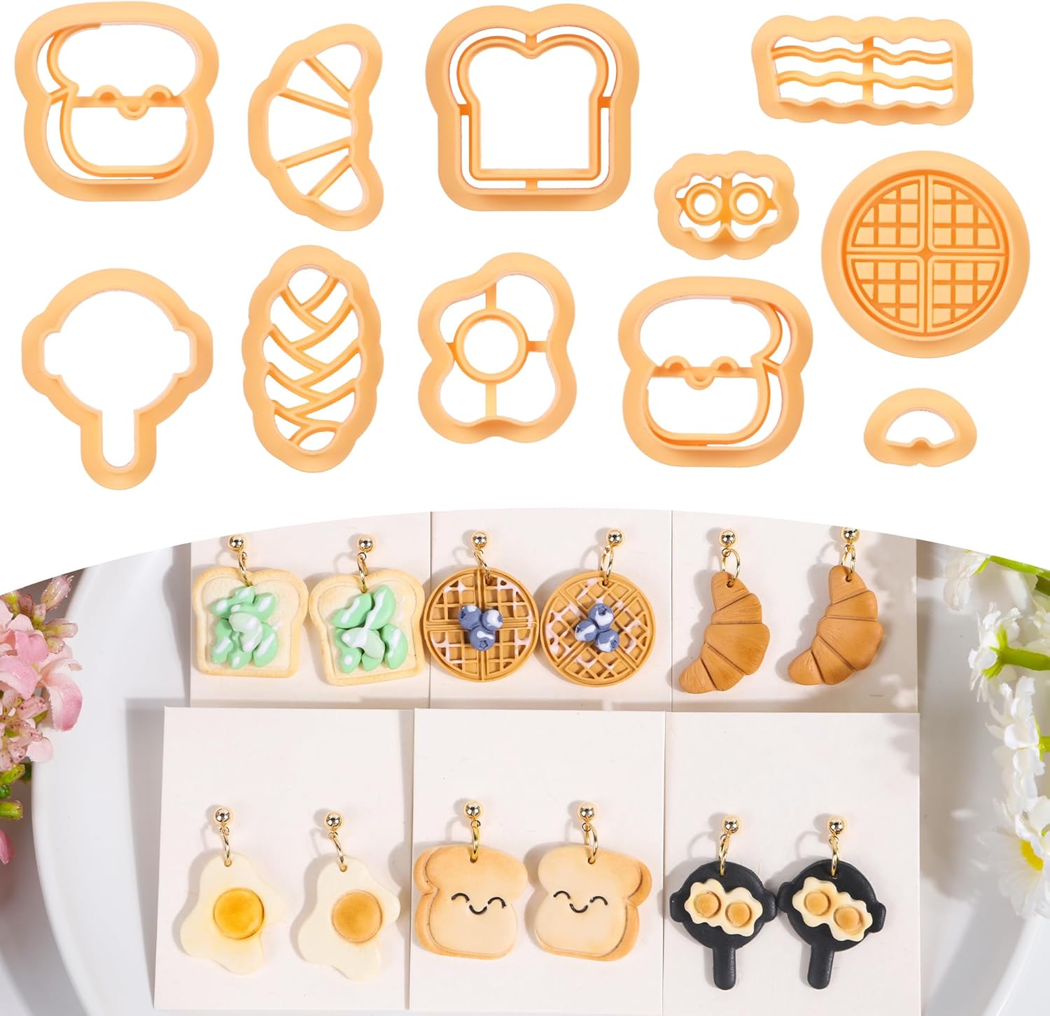 Amazon.com: Puocaon Bread Polymer Clay Cutters - 11 Pcs Bakery Cutters ...