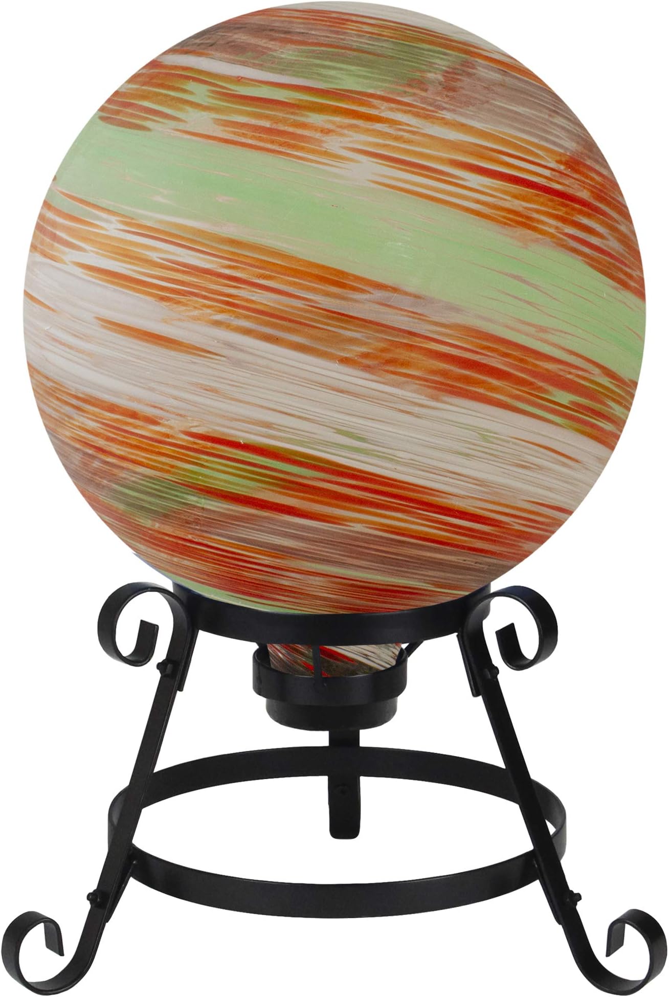 Amazon.com: Northlight 10" Orange Swirl Designed Outdoor Garden Gazing ...