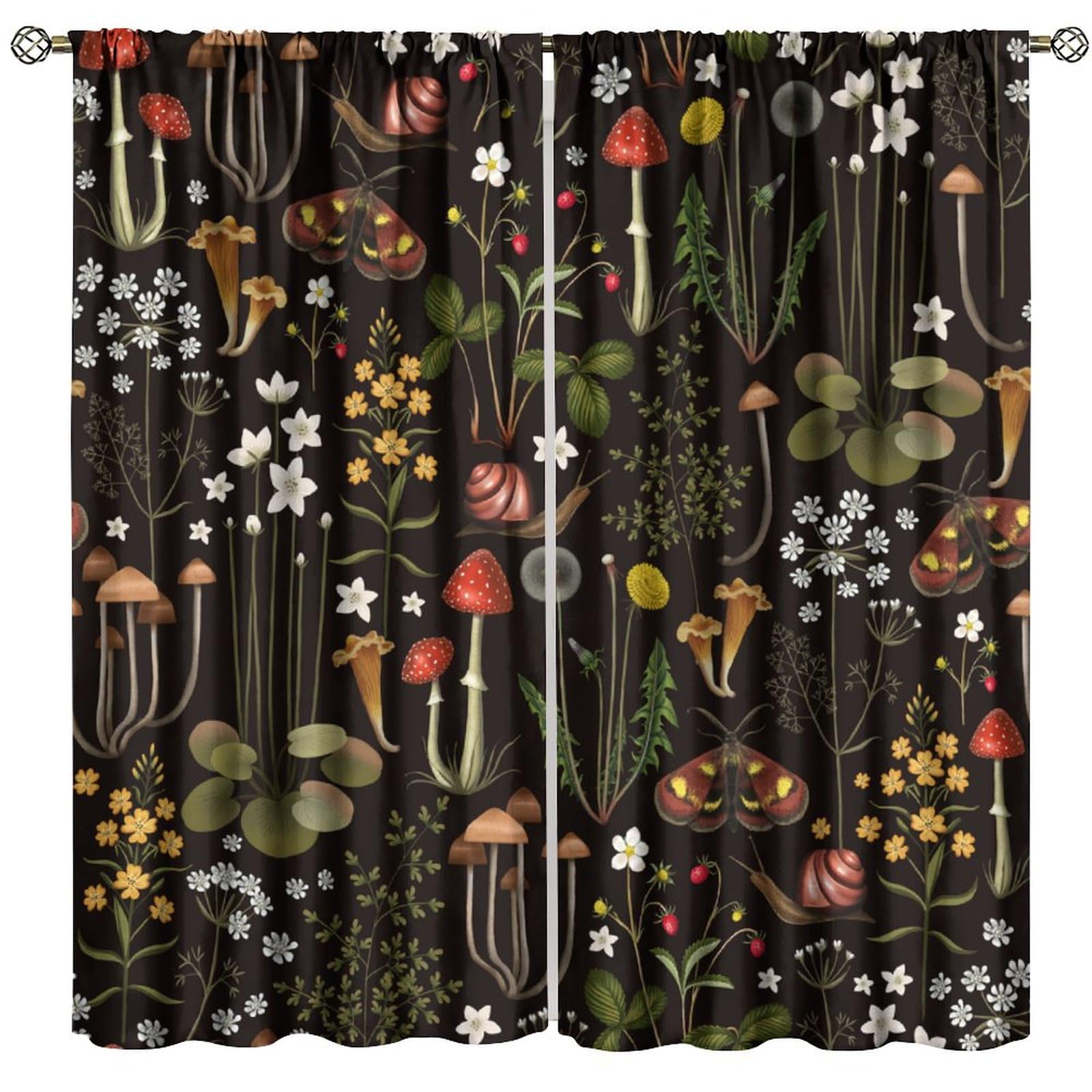 Amazon.com: Mushroom Curtains, Fun Fairy Forest Wildlife Home Decor ...