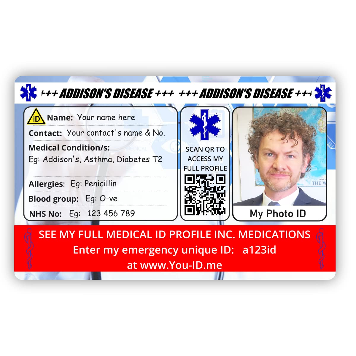 Buy Medical Card with Photo ID, Emergency ID Card, Personalised Online ...