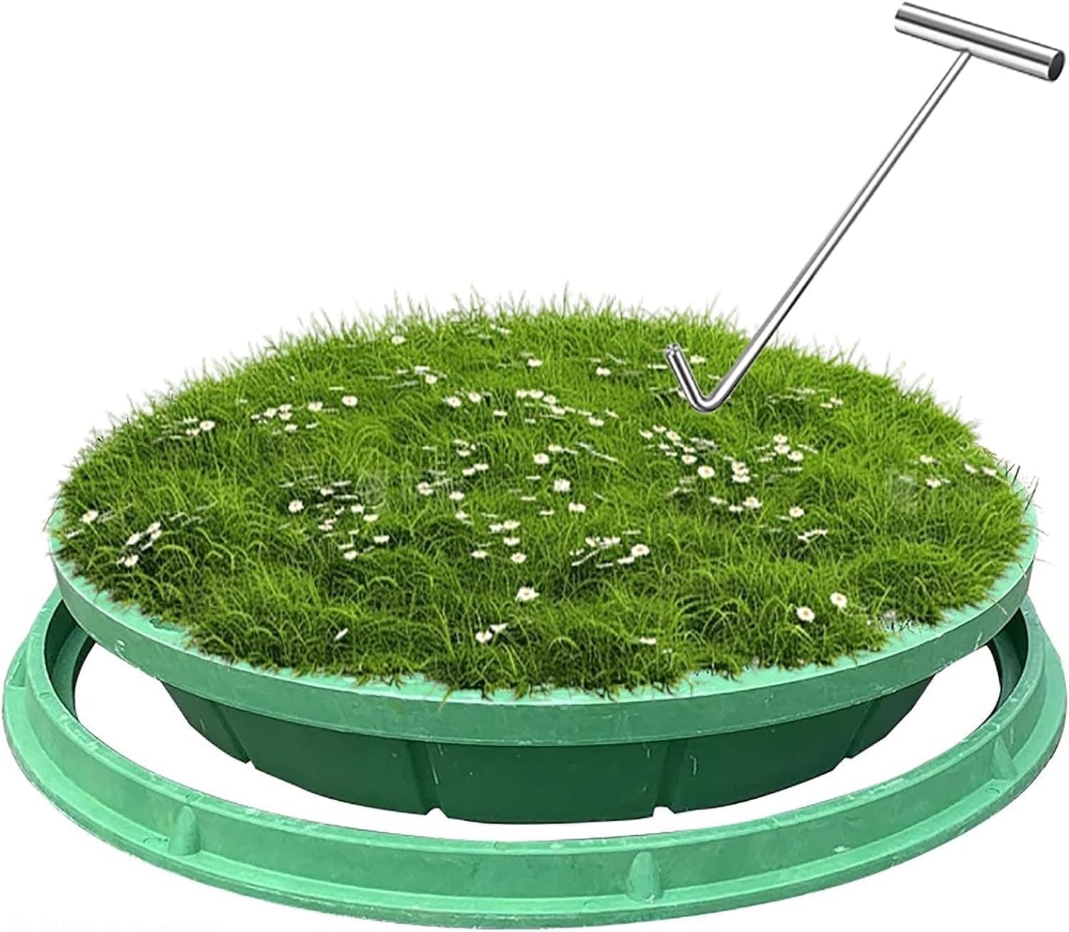 Heavy-Duty Septic Tank Cover with Hook, Waterproof for 16-40 Inch Tanks ...
