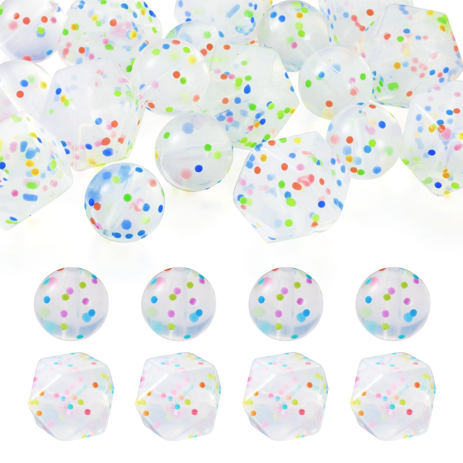 Amazon.com: Boutigem 20Pcs Colorful Polka Dot Round Hexagon Silicone ...