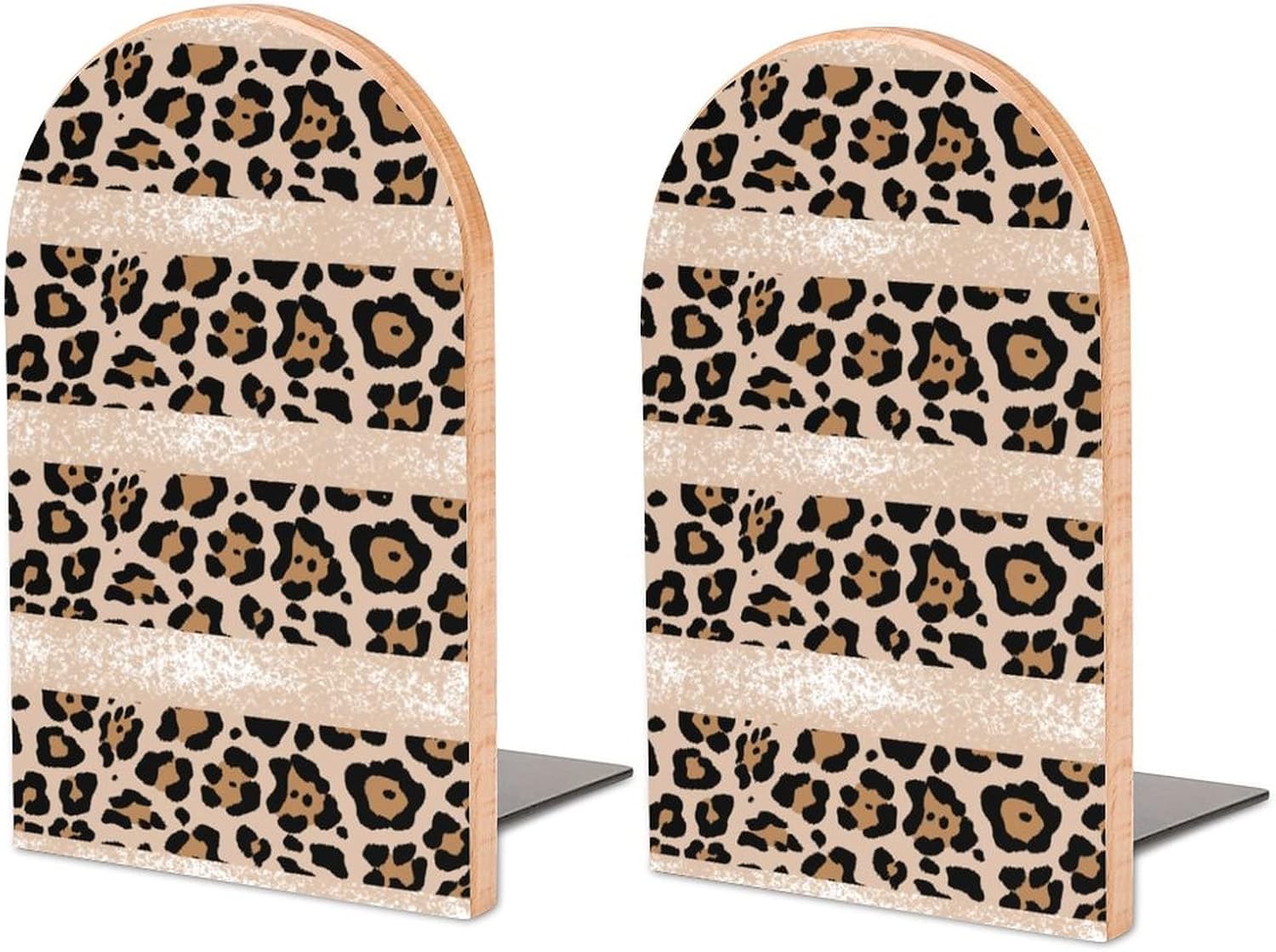 Amazon.com: LITHYC Wooden Non-Skid Bookends Leopard Print Splash ...