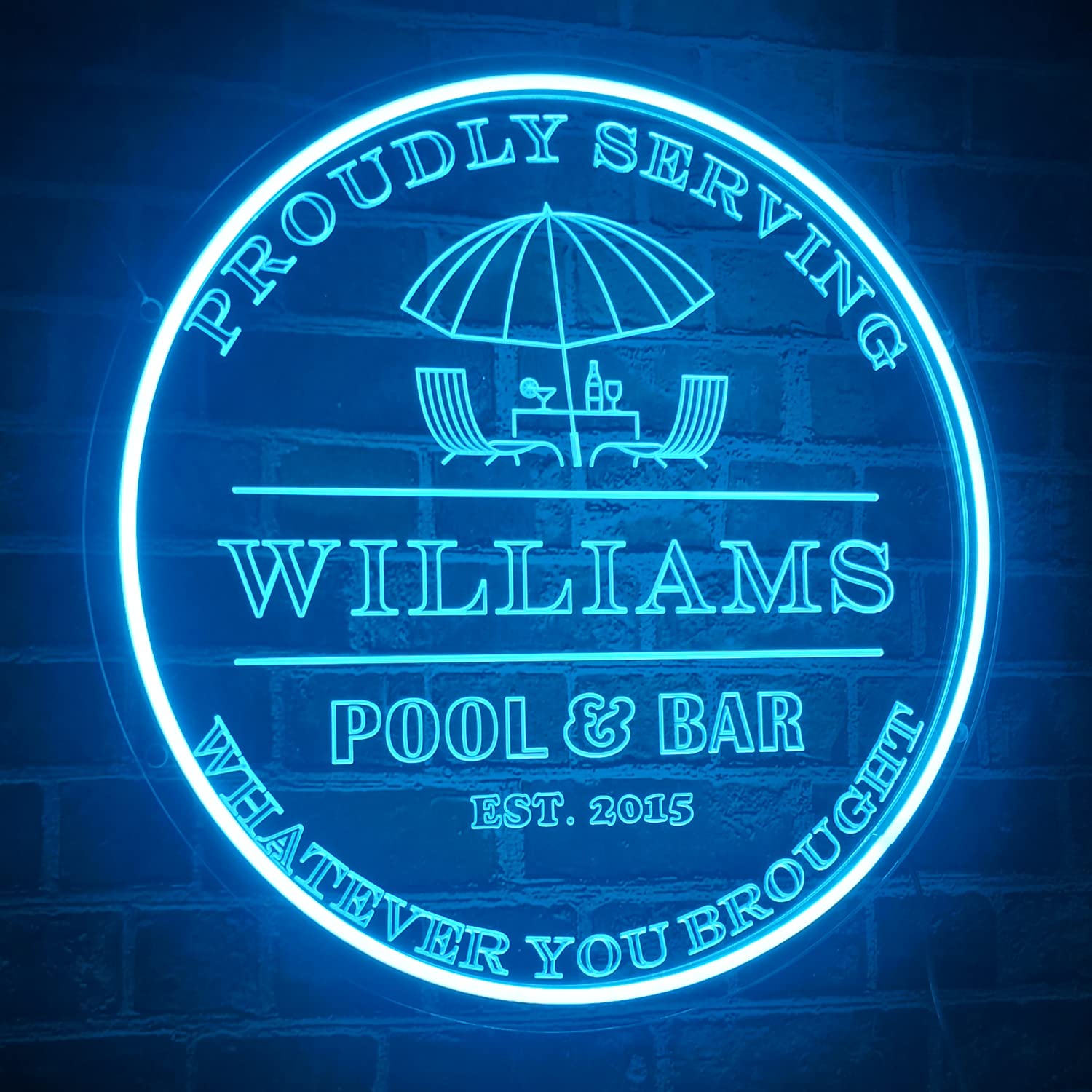 Amazon.com : NOXTROND Custom Pool Bar Neon Sign, Personalized Round ...