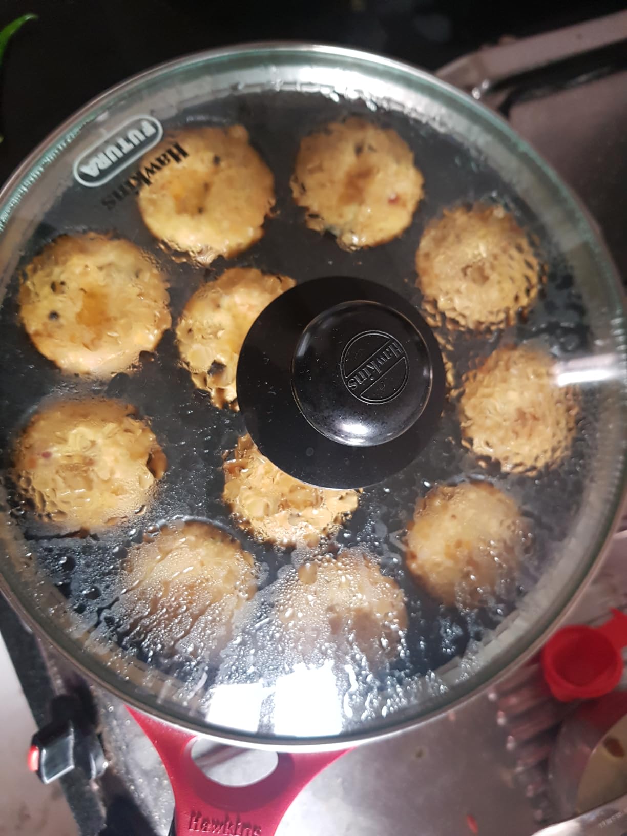 Buy Hawkins 26 cm Appe Pan, Non Stick Paniyaram Pan with Glass Lid, 12 ...