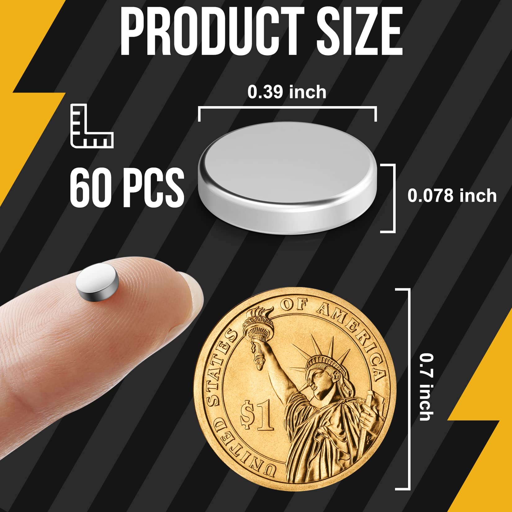 Snapklik.com : 60PCS Small Magnets Strong Round Mini Magnet For Crafts ...