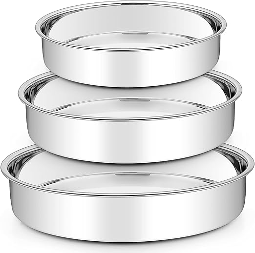 Amazon.com: TeamFar Cake Pan, Stainless Steel Round Cake Pan Baking ...