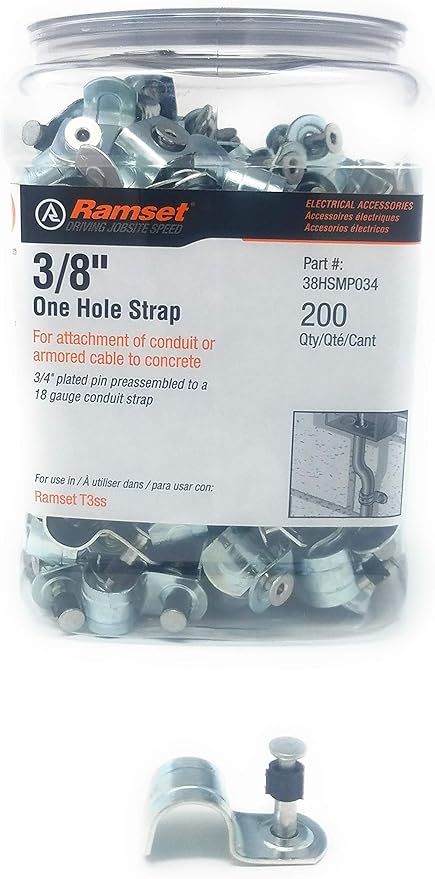3/8" One Hole Conduit Strap For gas Single Shot Tools (200 Pack ...