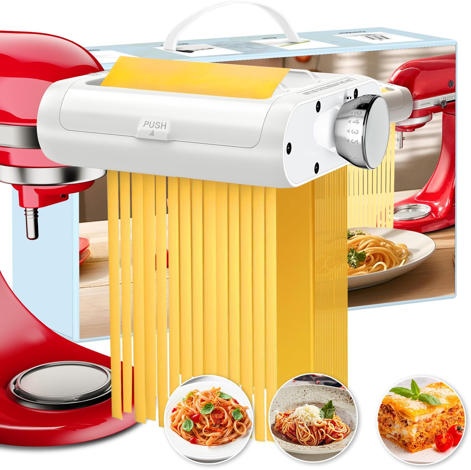 Amazon.com: Pasta Maker Upgrade 3 in 1 Attachment for KitchenAid Stand ...