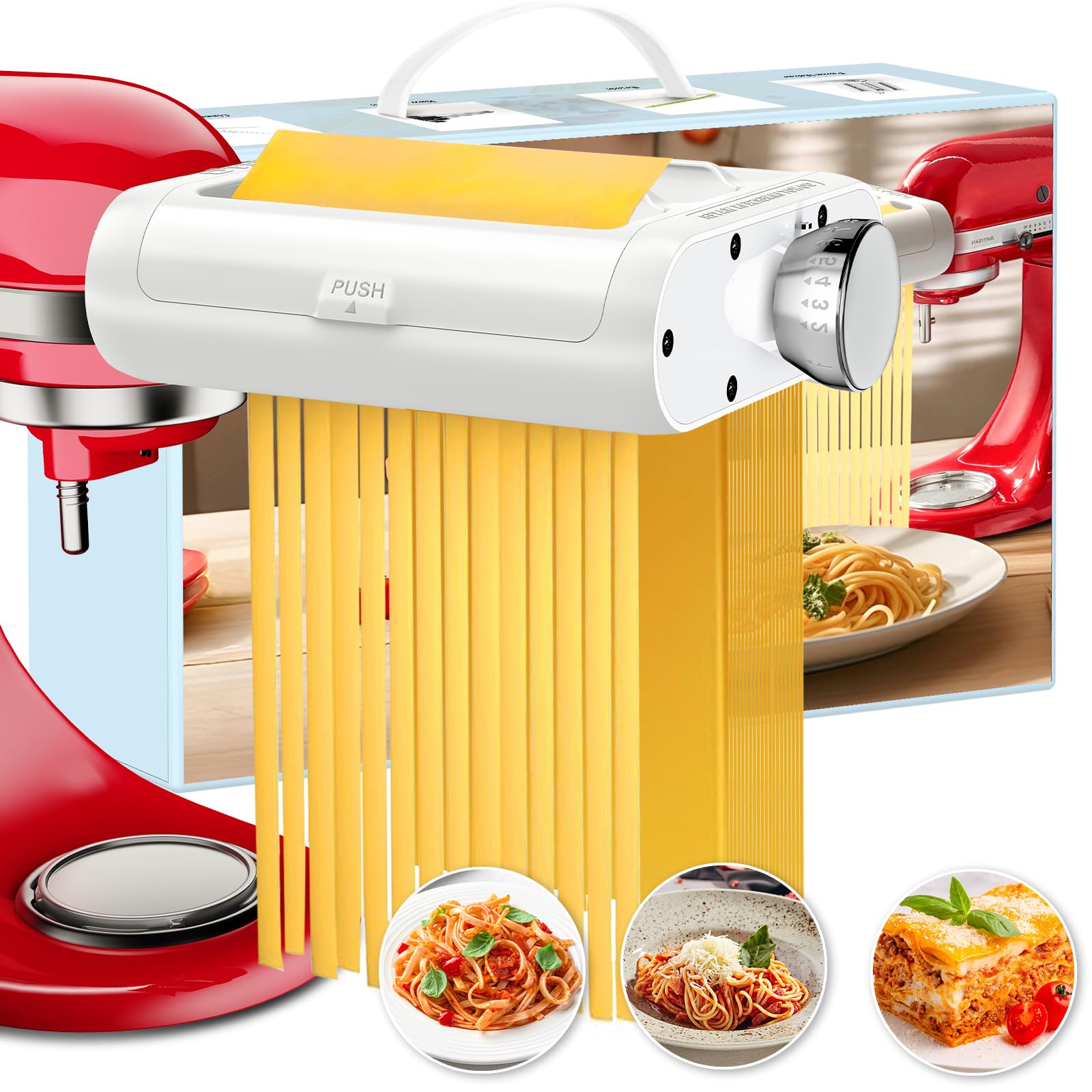 Amazon.com: Pasta Maker Upgrade 3 in 1 Attachment for KitchenAid Stand ...