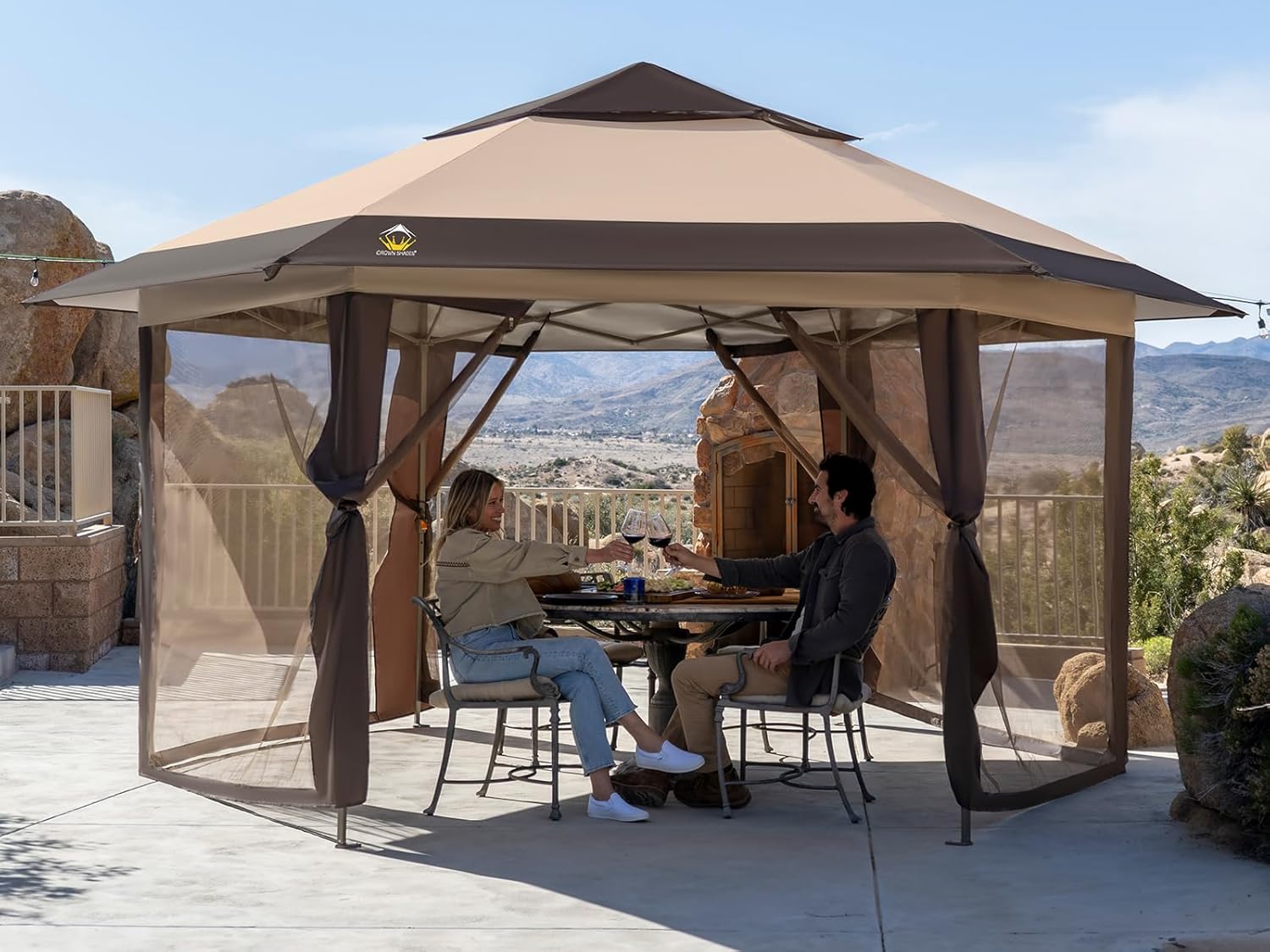 Amazon.com : CROWN SHADES 13x13 Pop up Gazebo with Mosquito Nettings ...
