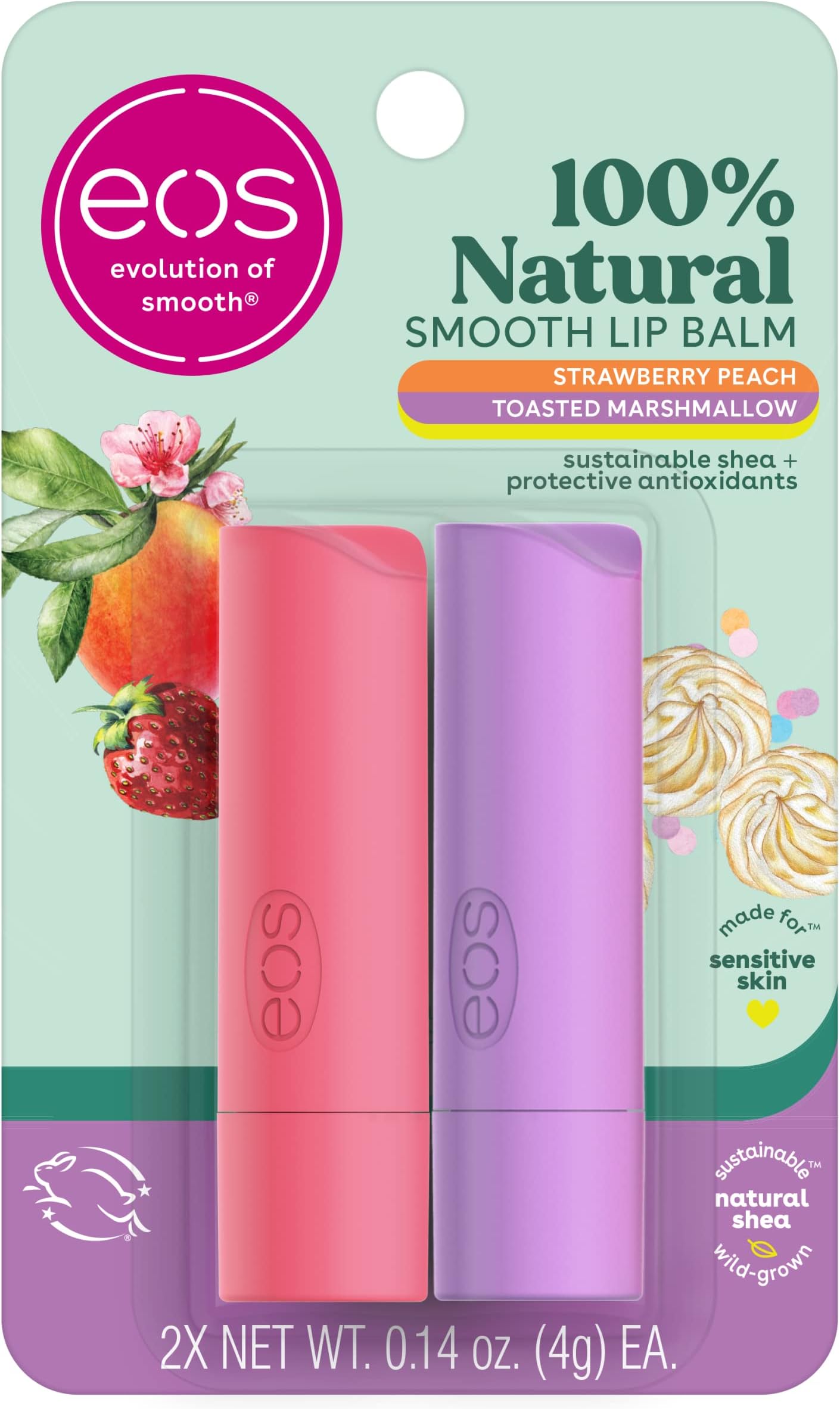 Amazon.com : eos Super Soft Shea Lip Balm - Strawberry Peach and ...