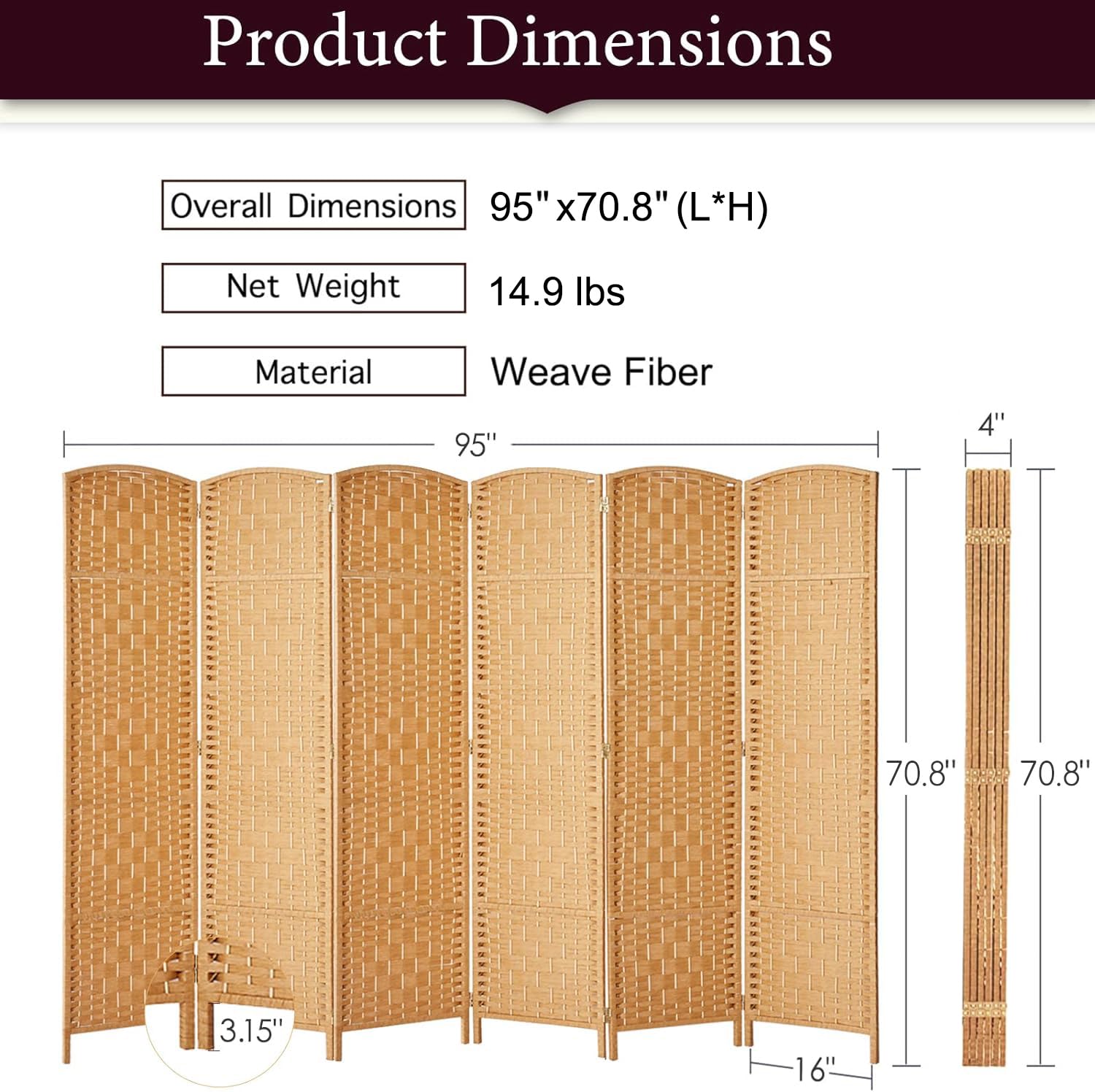 Snapklik.com : 6 Ft Tall Room Divider, Room Dividers And Folding ...