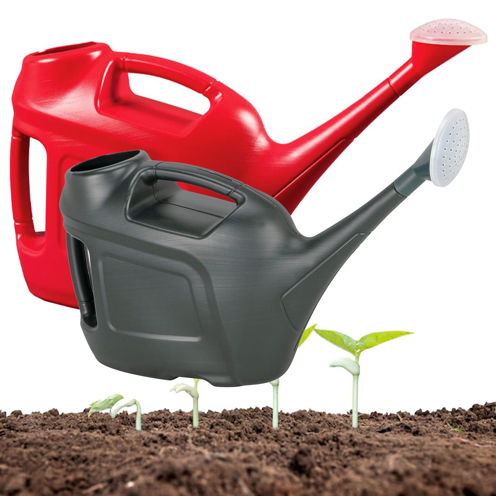 6L Slimline Watering Cans Red/Green Plastic Watering Can With Rose Head ...