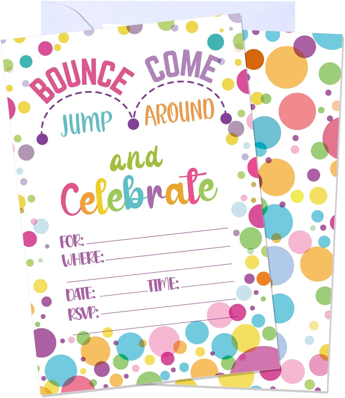 Amazon.com : Zonon 30 Pieces Birthday Invitations for Girls Bounce ...