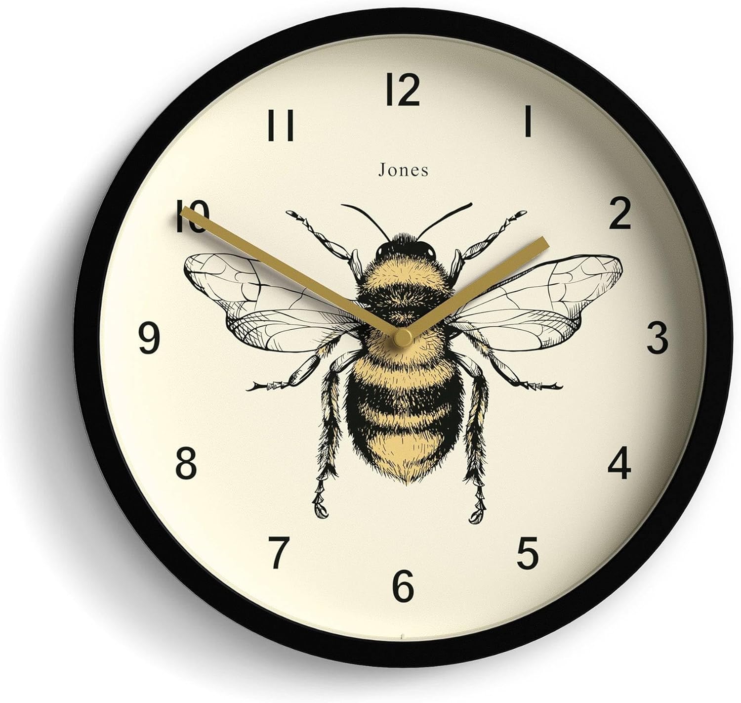 Amazon.com: JONES CLOCKS® Bee Wall Clock | Small Modern Clock with ...