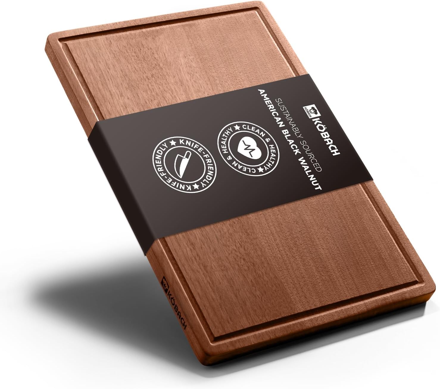 Amazon.com: KOBACH Black Walnut Wood Cutting Board – 11"x17" Durable ...