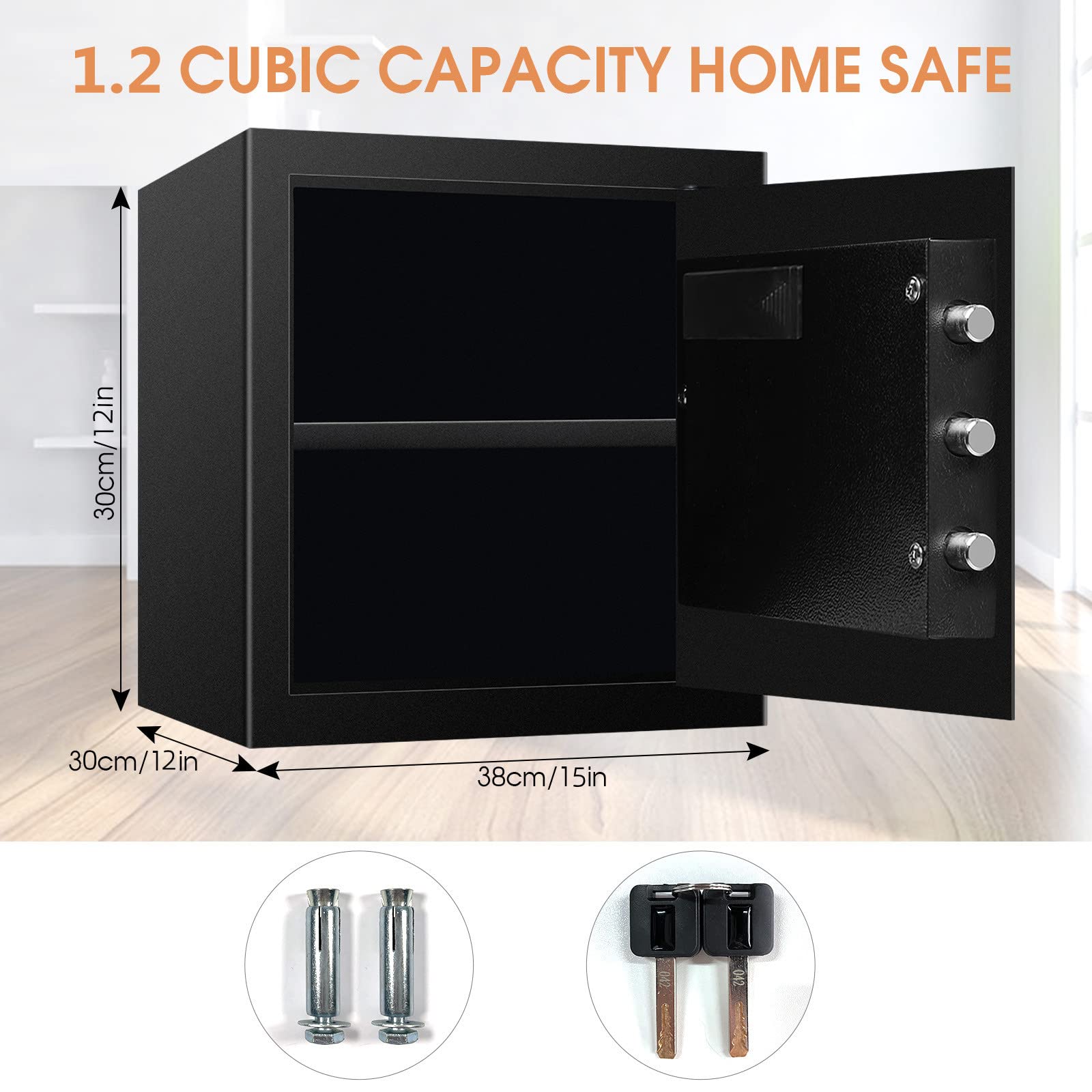 1.2 Cubic Home Safe Fireproof Waterproof, Fireproof Safe with Digital ...