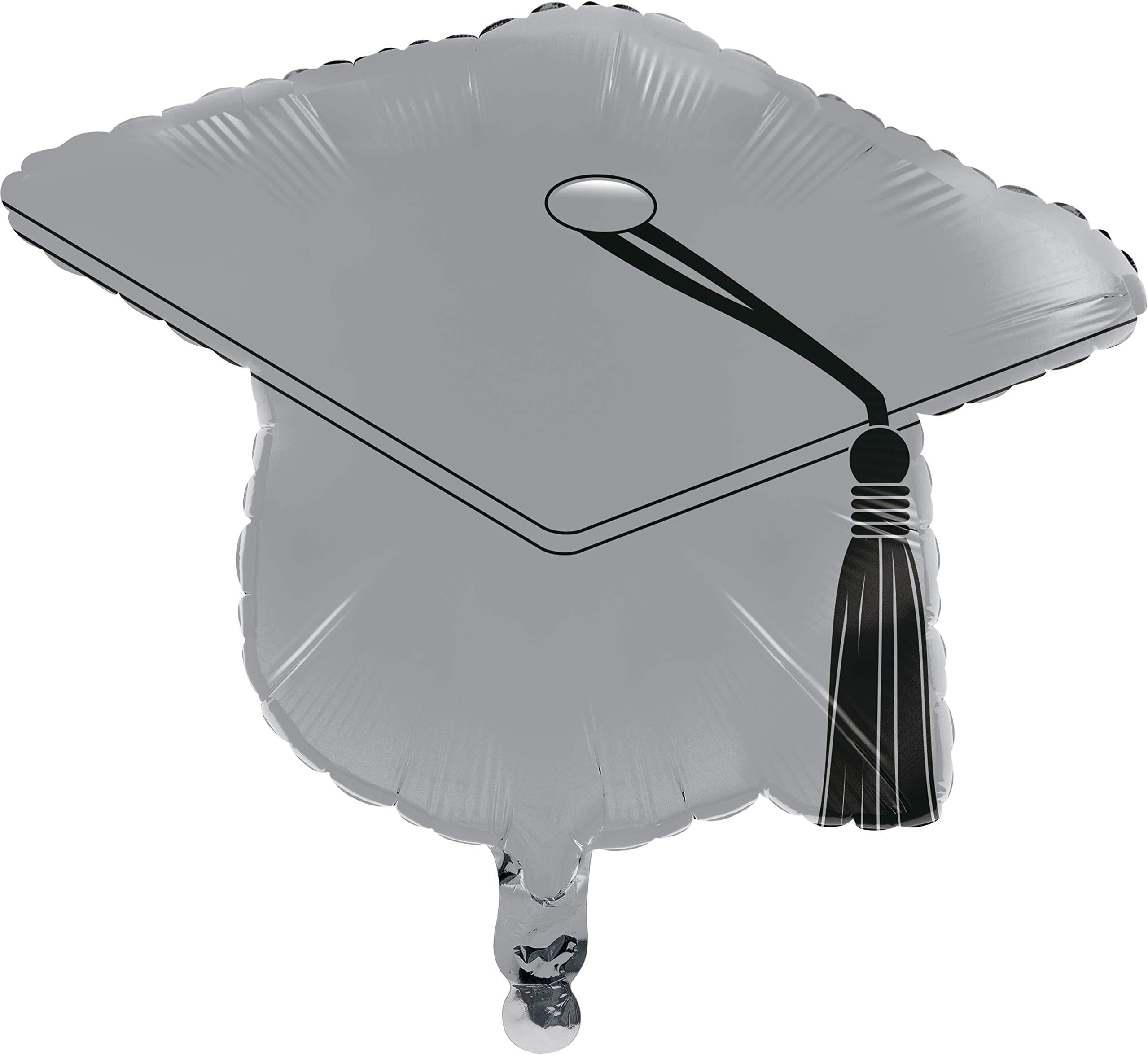 Amazon.com: Creative Converting Silver Graduation Cap Mylar Balloon, 16 ...