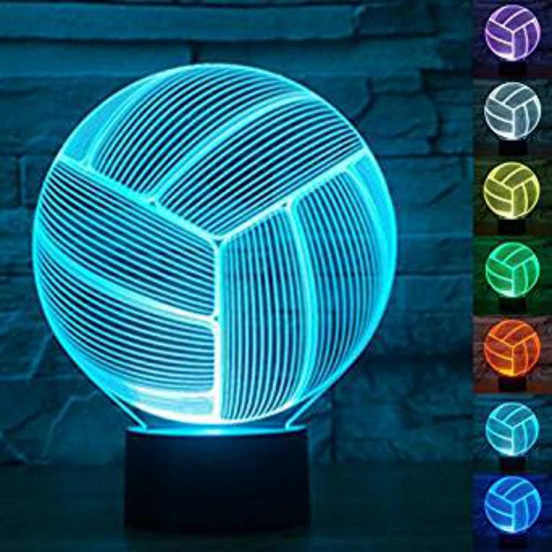 Amazon.com: MOLLY HIESON 3D Volleyball Night Light Table Desk Optical ...