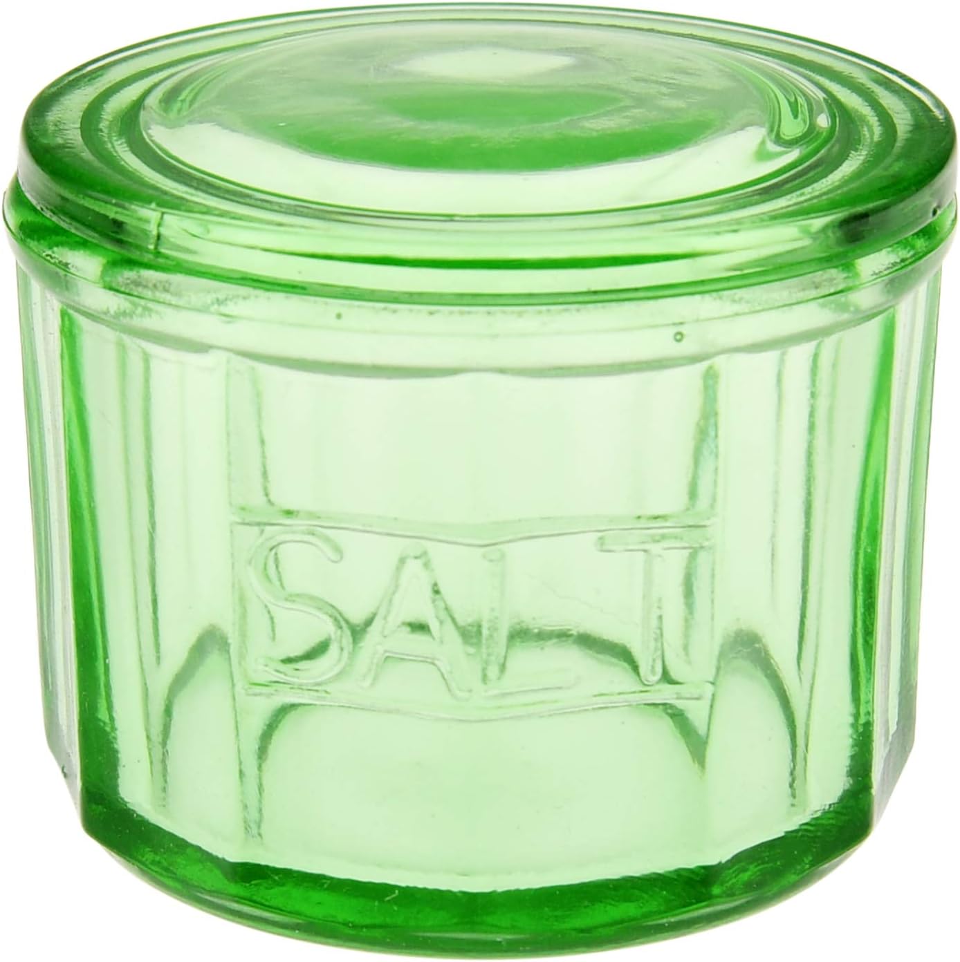 Amazon.com: HOME-X Depression Style Green Glass Salt Cellar with Lid ...