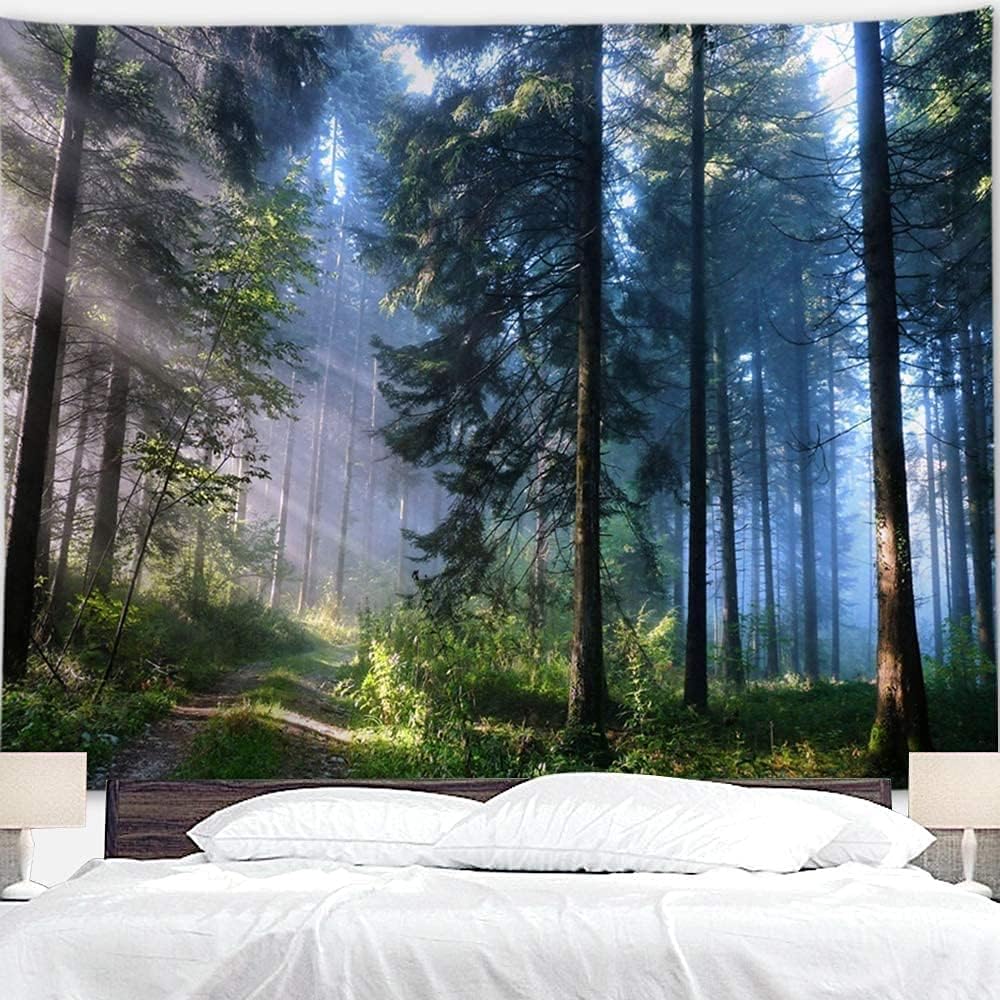 Amazon.com: BJYHIYH Misty Forest Tapestry Wall Hanging Nature Landscape ...