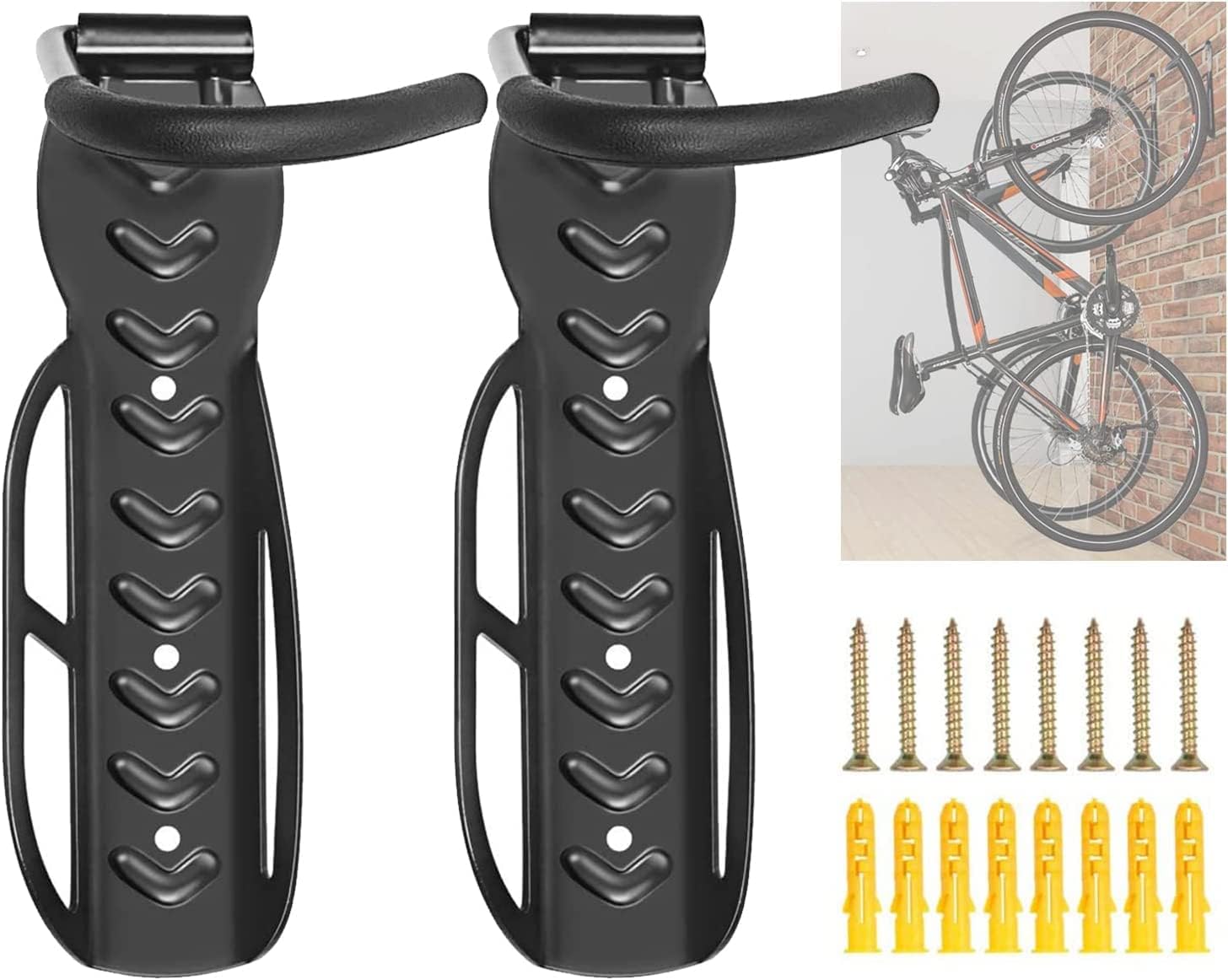 Bicycle Bike Wall Mount Hooks Rack Holder Hanger Stand Bike Storage ...