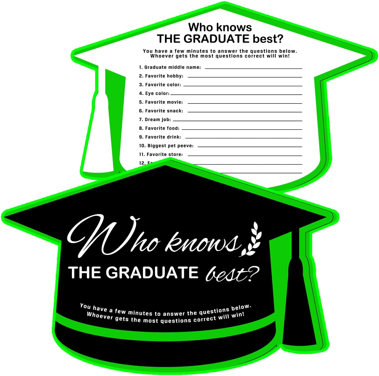 Amazon.com: Graduation Party Game Cards, Who Knows the Graduate Best ...