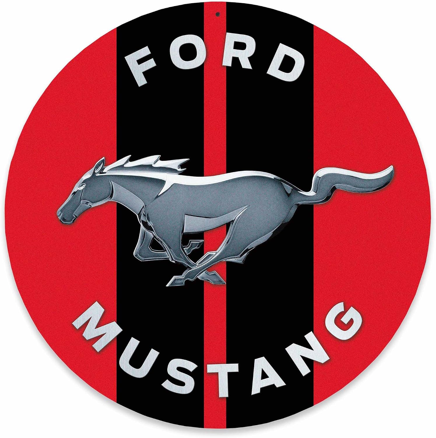 Amazon.com: Ford Mustang Round Metal Wall Decor - Iconic Running Horse ...