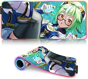 UNIKEI RGB Gaming Mouse Pad Genshin Impact XXXL Large Extended Gaming ...