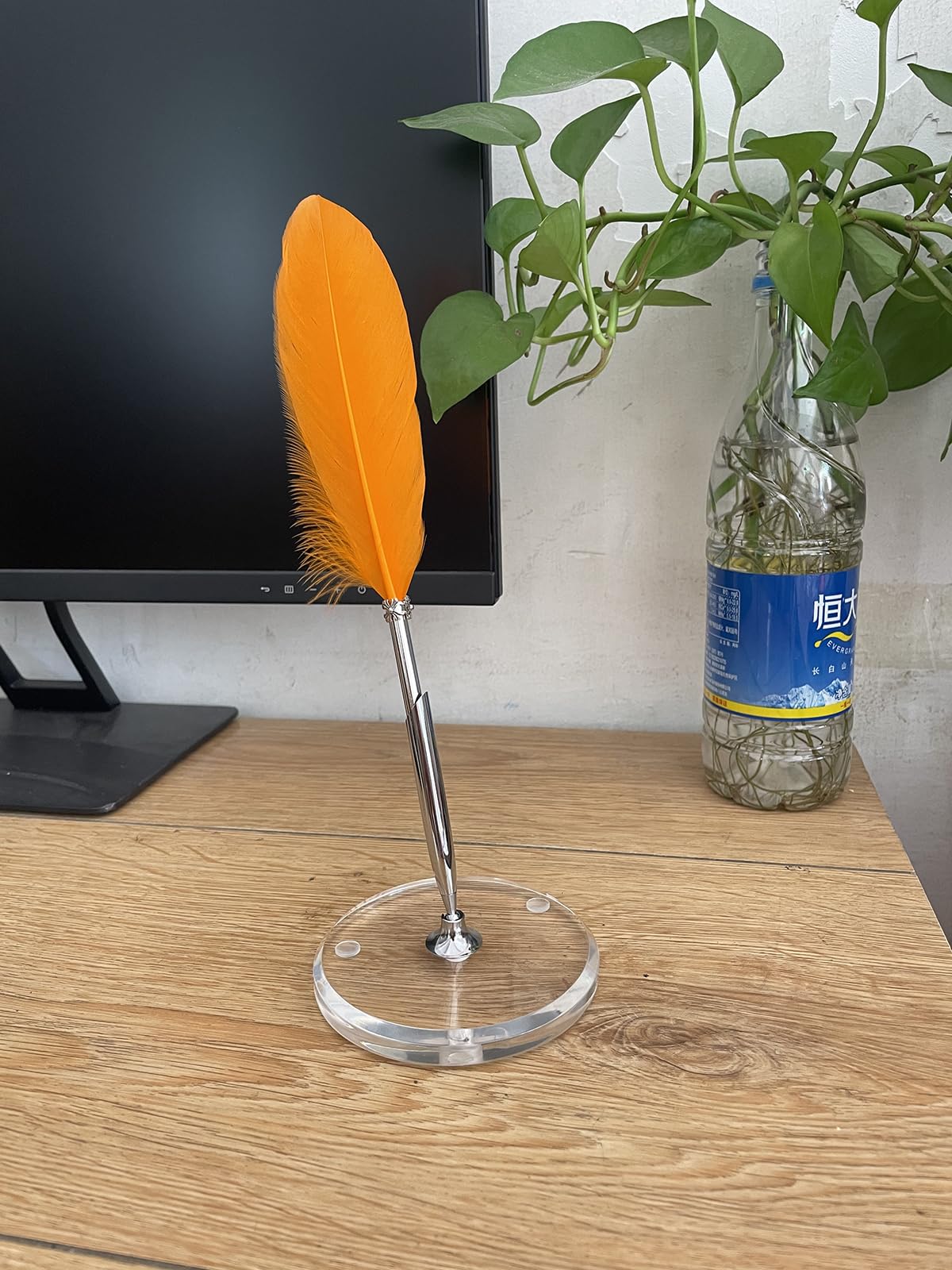 Snapklik.com : OPENDGO Feather Quill Pen Stand Base Acrylic Feather Pen ...