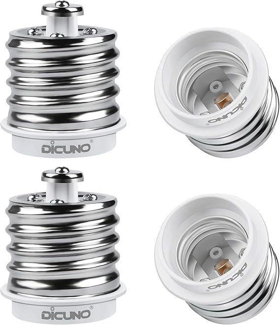 DiCUNO E39 to E26 Adapter, Mogul E39/E40 to Medium E26/E27 Light Bulb Lamp Socket, Maximum ...