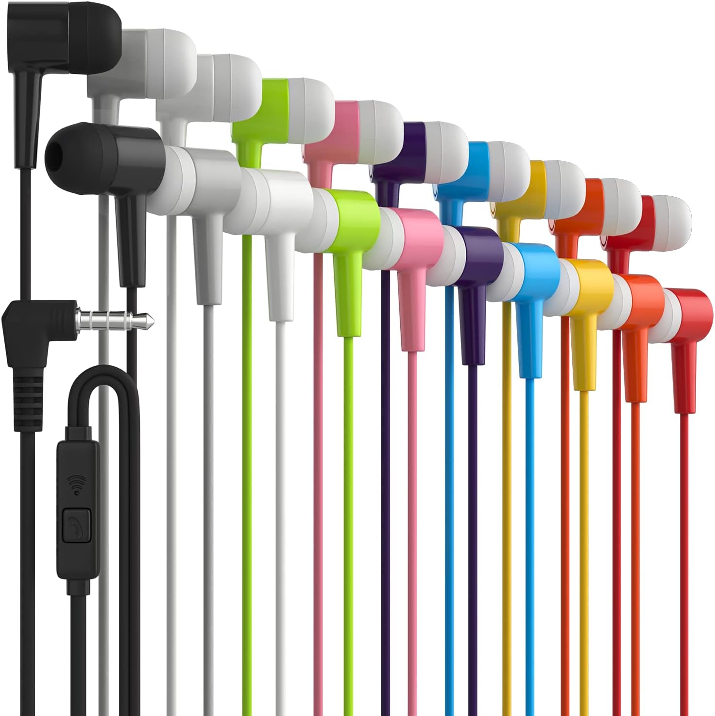 Amazon.com: Maeline Bulk Earbuds 10 Pack in-Ear Stereo Headphones for ...