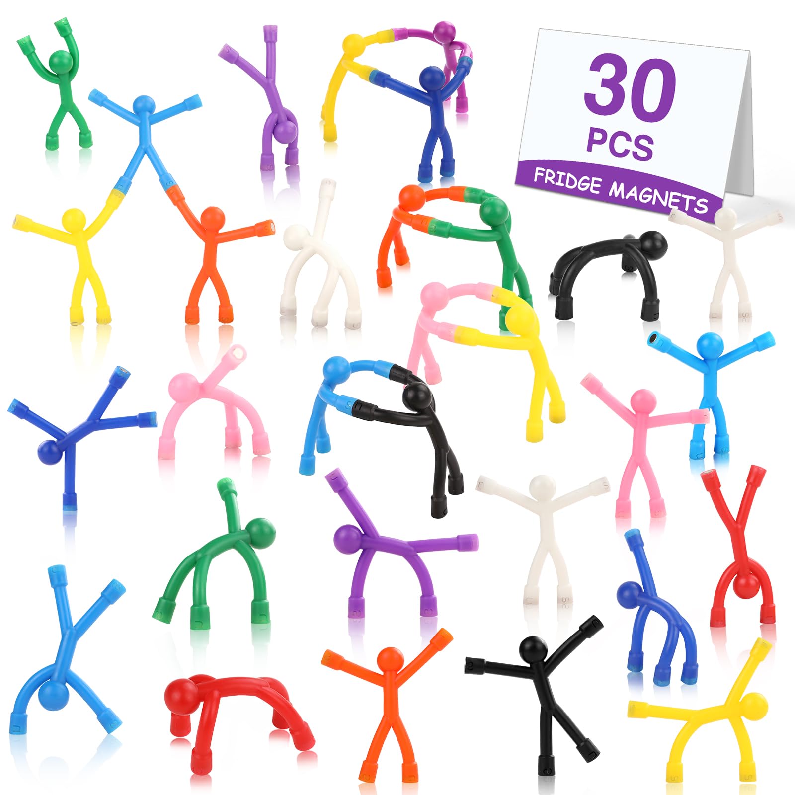 Amazon.com: 30Pcs Man Magnetic Toy Colorful Humanoid Magnetic Toys ...