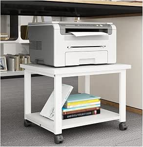 Amazon.co.jp: Small Printer Desk Under Desk Printer Stand with Storage ...