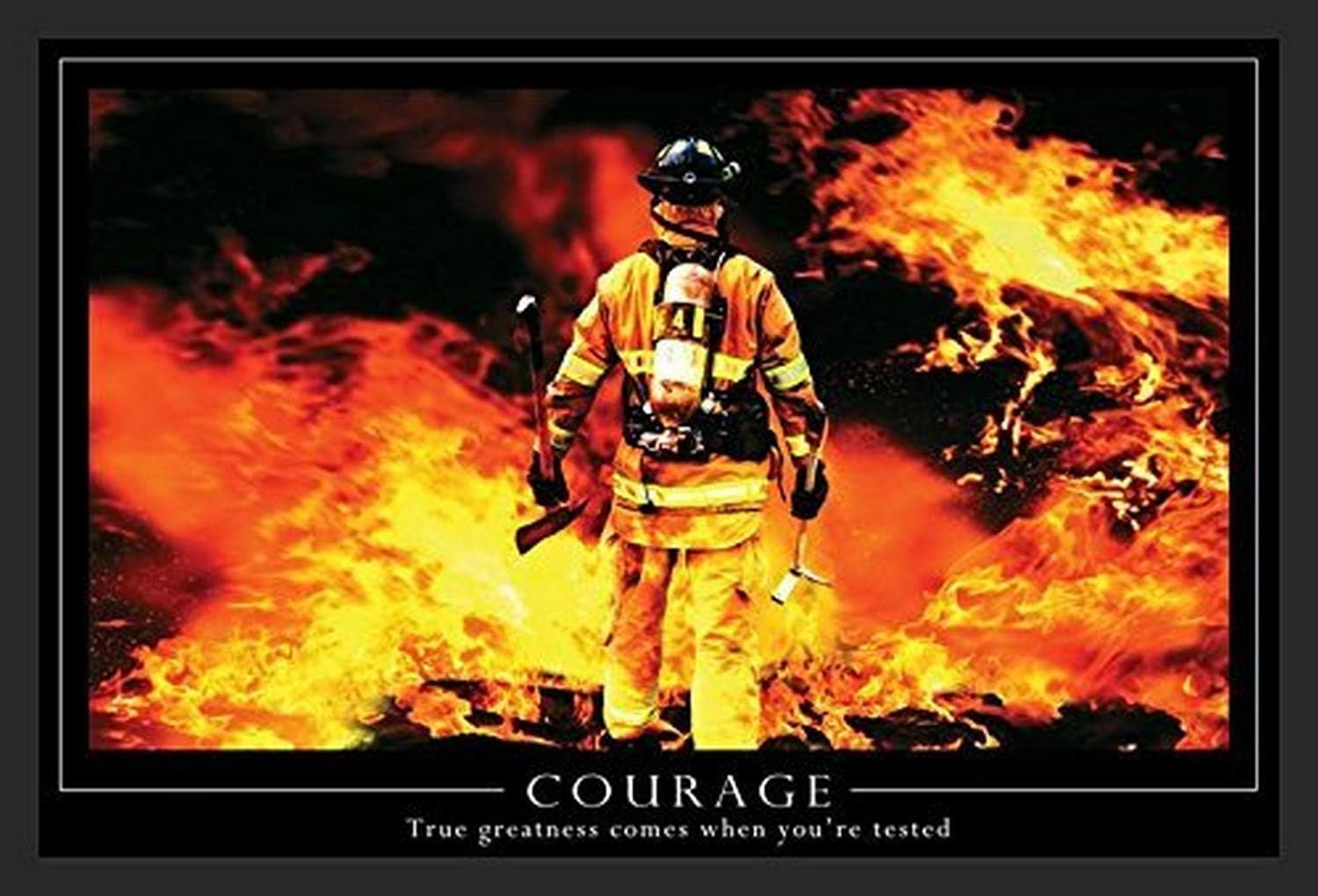 Amazon.com: Buyartforless Courage Firefighter Motivational True ...