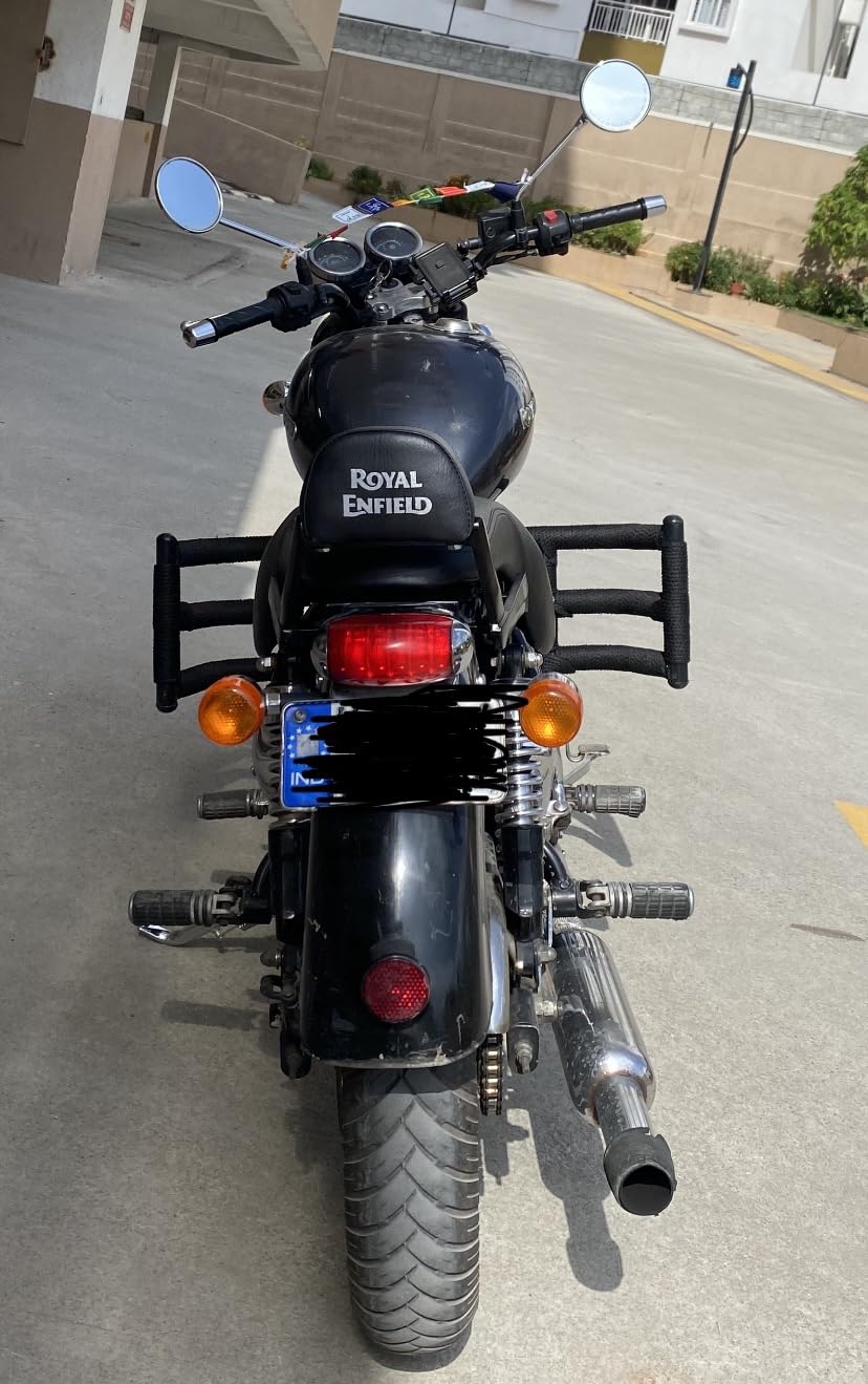 SE STERLING Comfortable Aluminium Cushion Backrest For Royl Enfeld ...